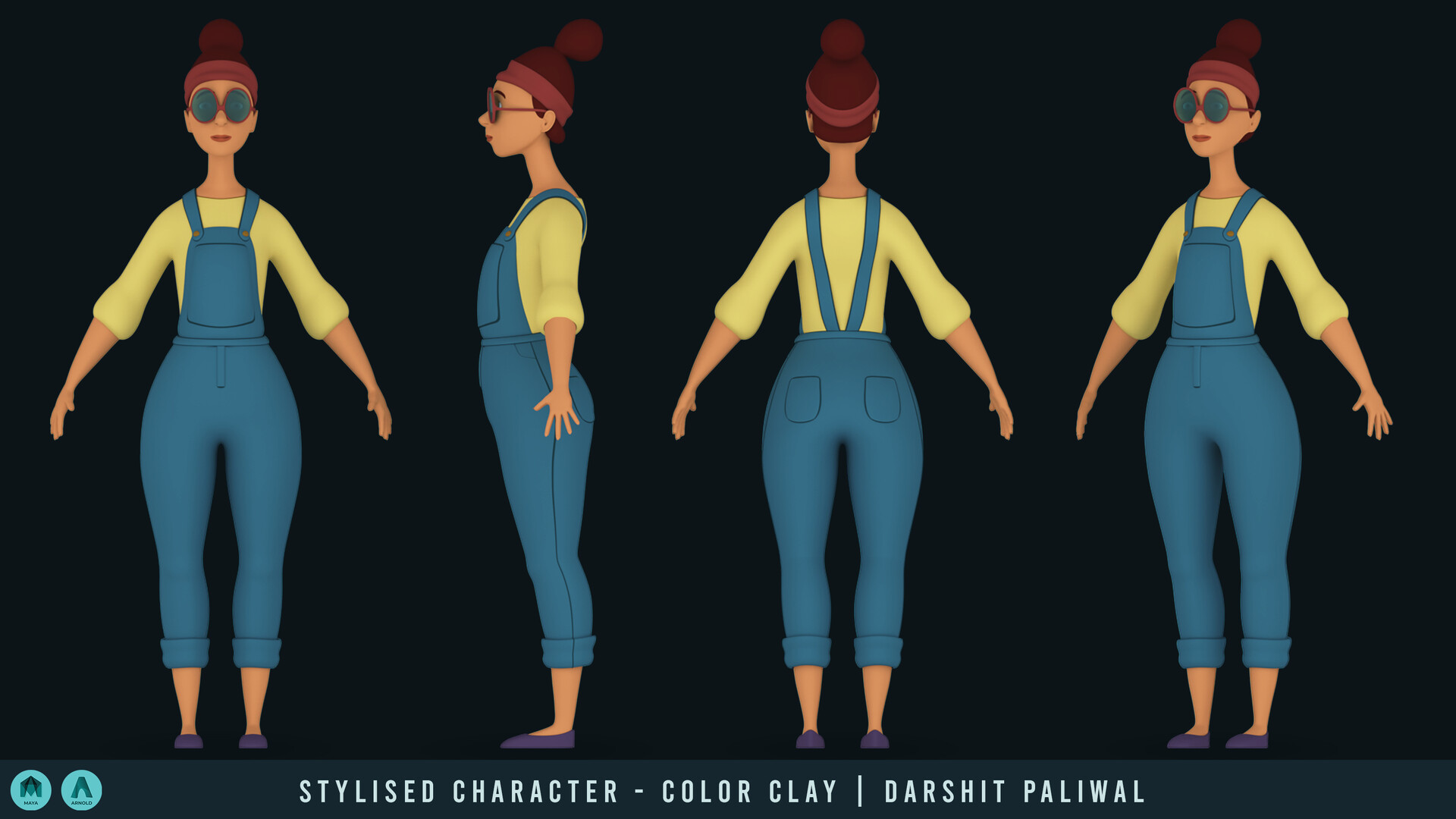 ArtStation - Stylised Cartoon Lady 3D Character Model