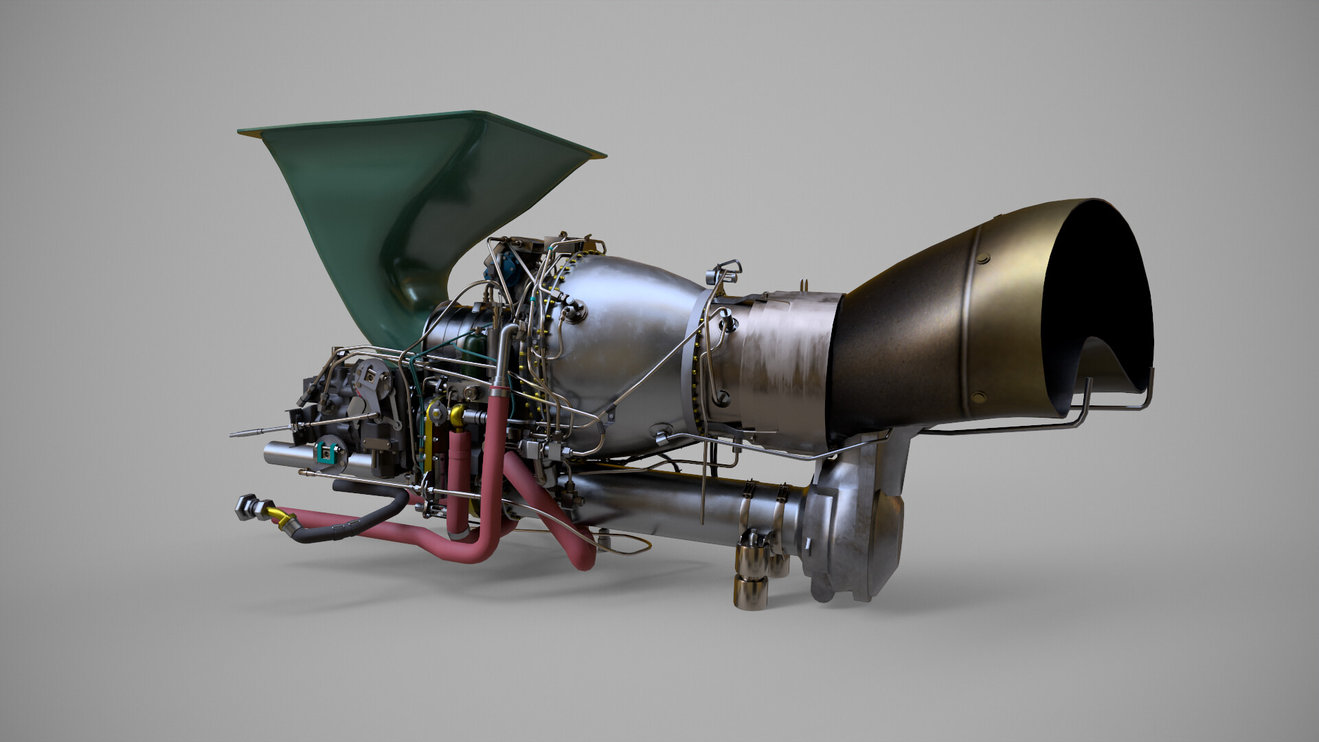 ArtStation - AS350 Helicopter Engine