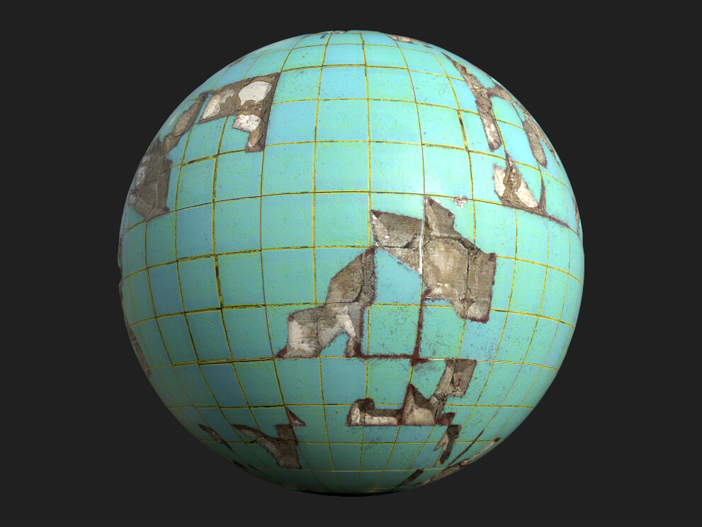 ArtStation - Substance Designer: Broken Tiles Bathroom Horror