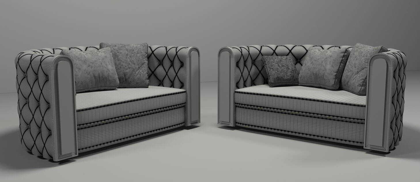 ArtStation - 3D model Small Sofa Luxury