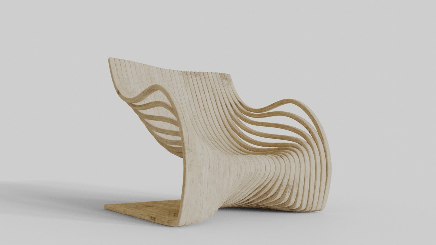 ArtStation - Wood chair with curves