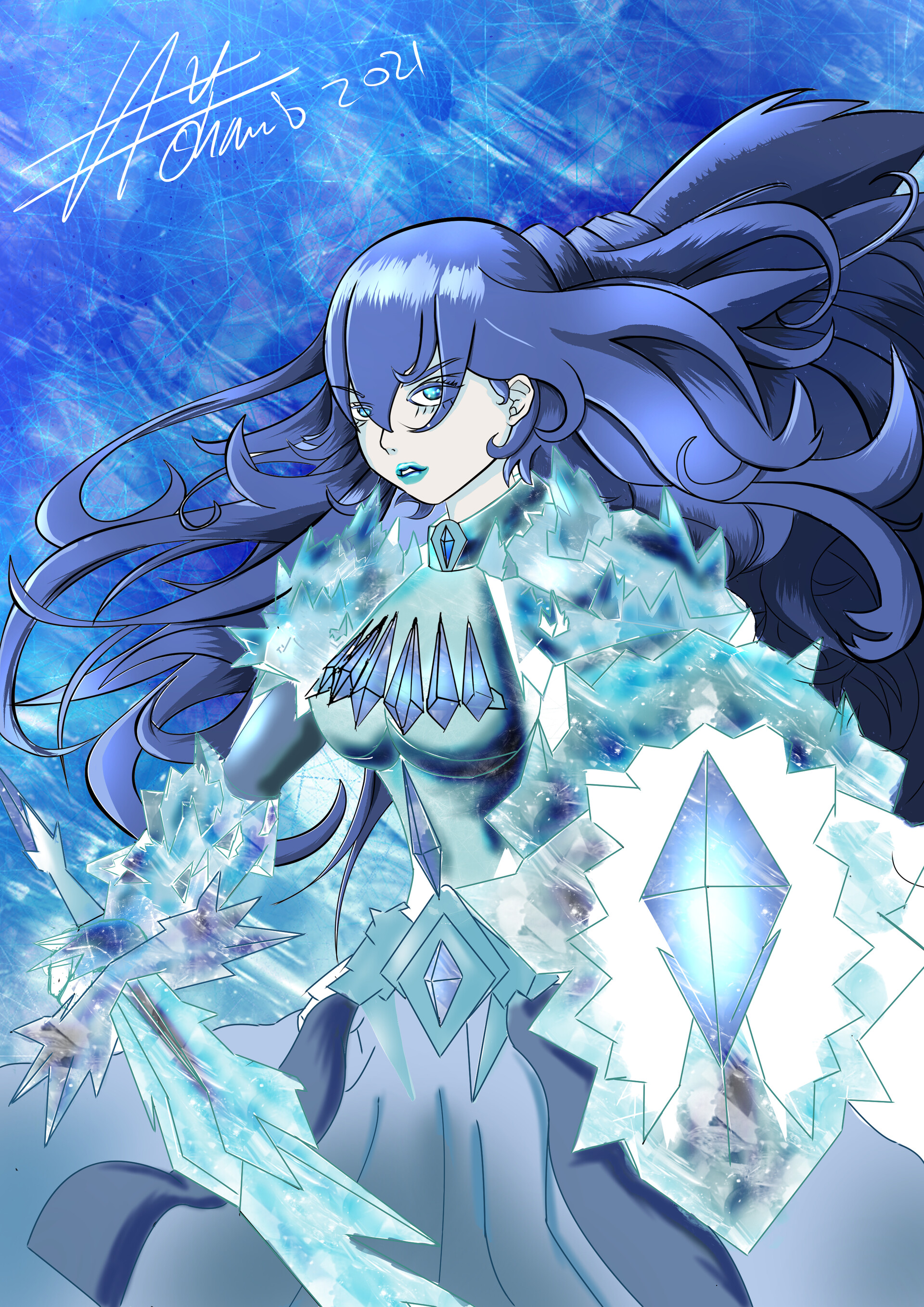 ArtStation - Ice warrior girl