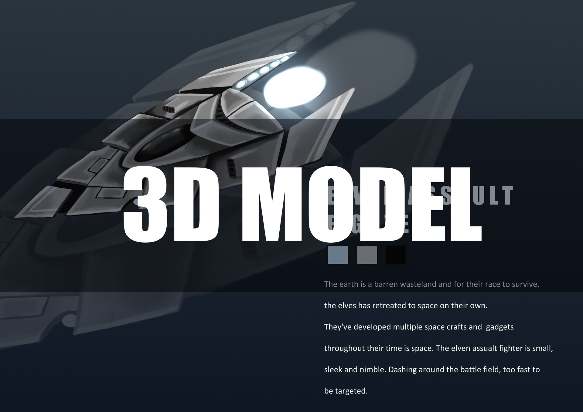ArtStation - Elven Assault Fighter || Spaceship 3D Models