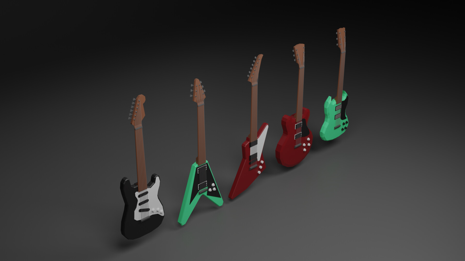 ArtStation - Low poly electric guitars