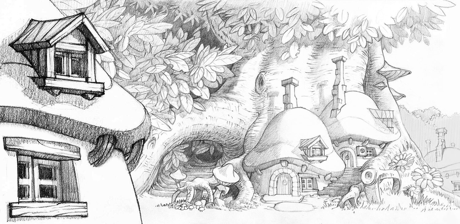 Smurfs Drawing House