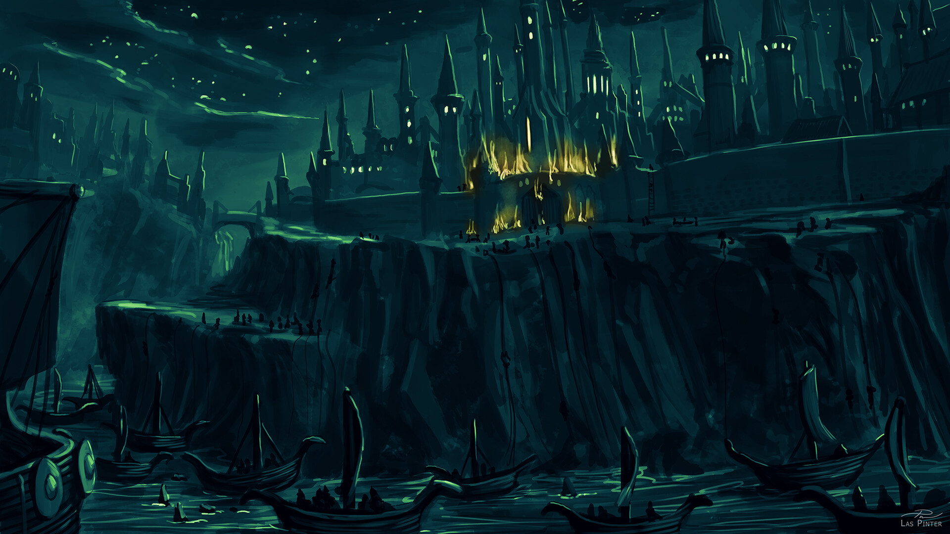 Storming of the City of Magicians by Laszlo Pinter : r/ImaginaryCastles