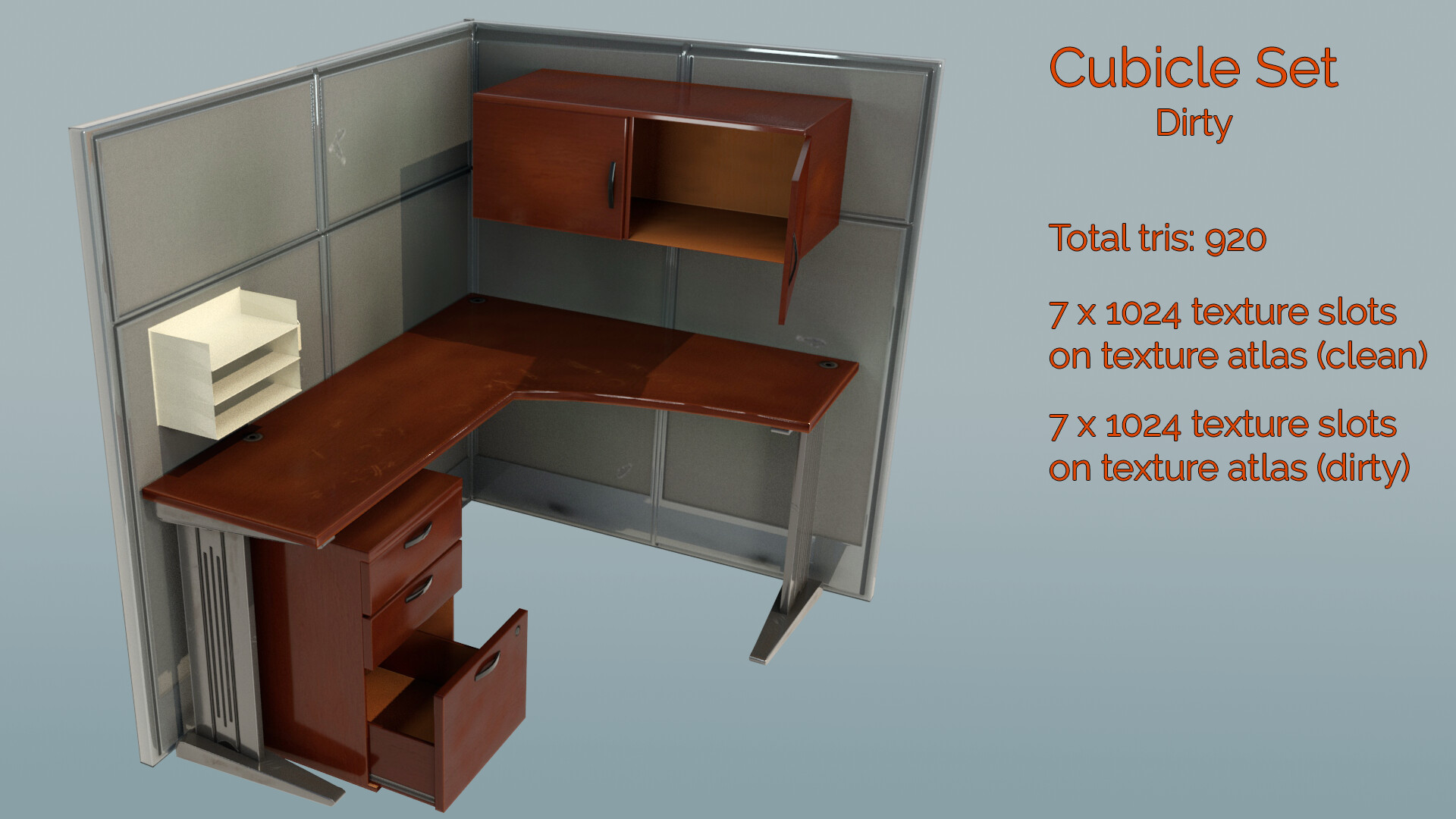 ArtStation - Cubicle Set (Office Game Assets, Low Poly)