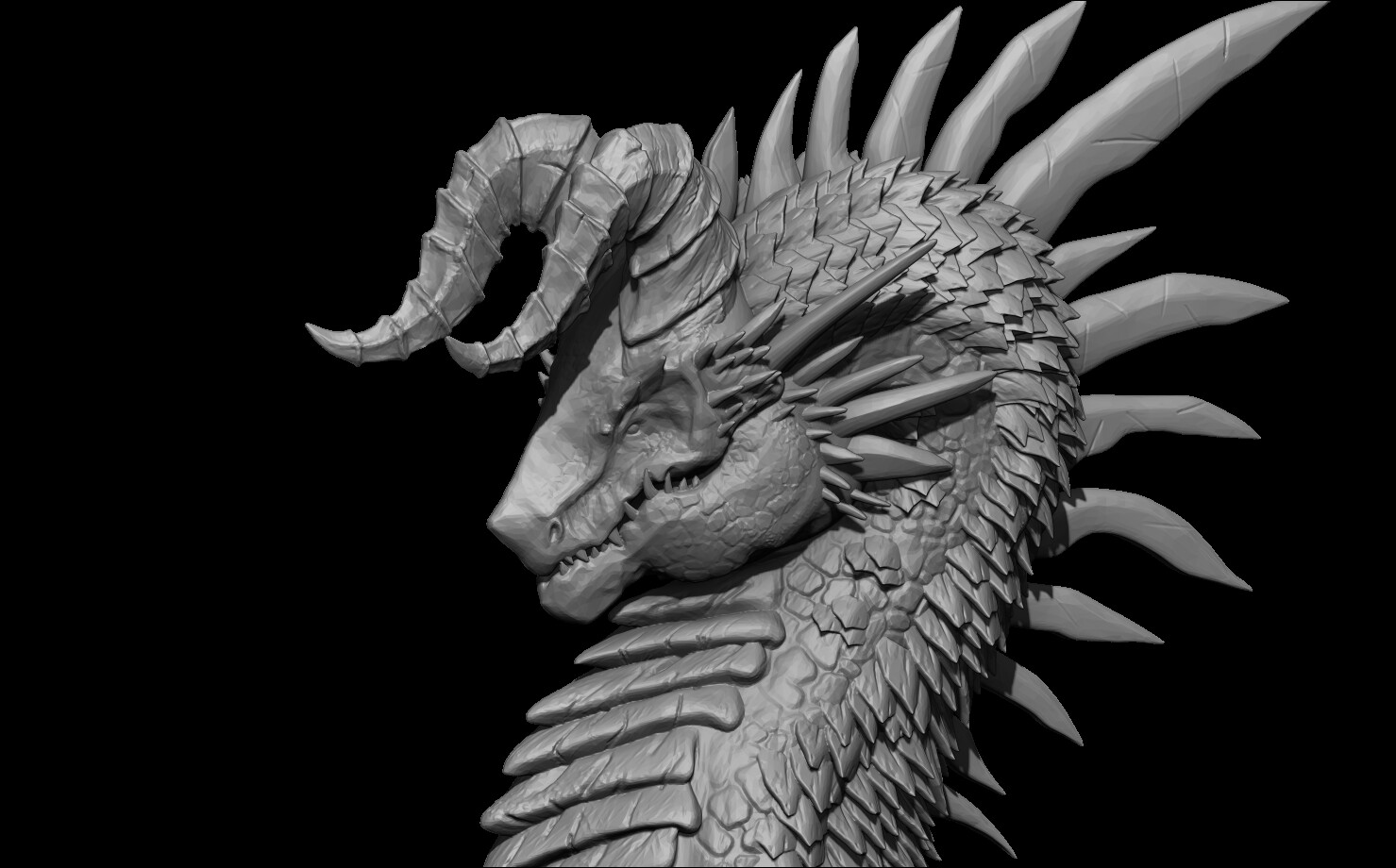 ArtStation - Zbrush Dragon Head Sculpting
