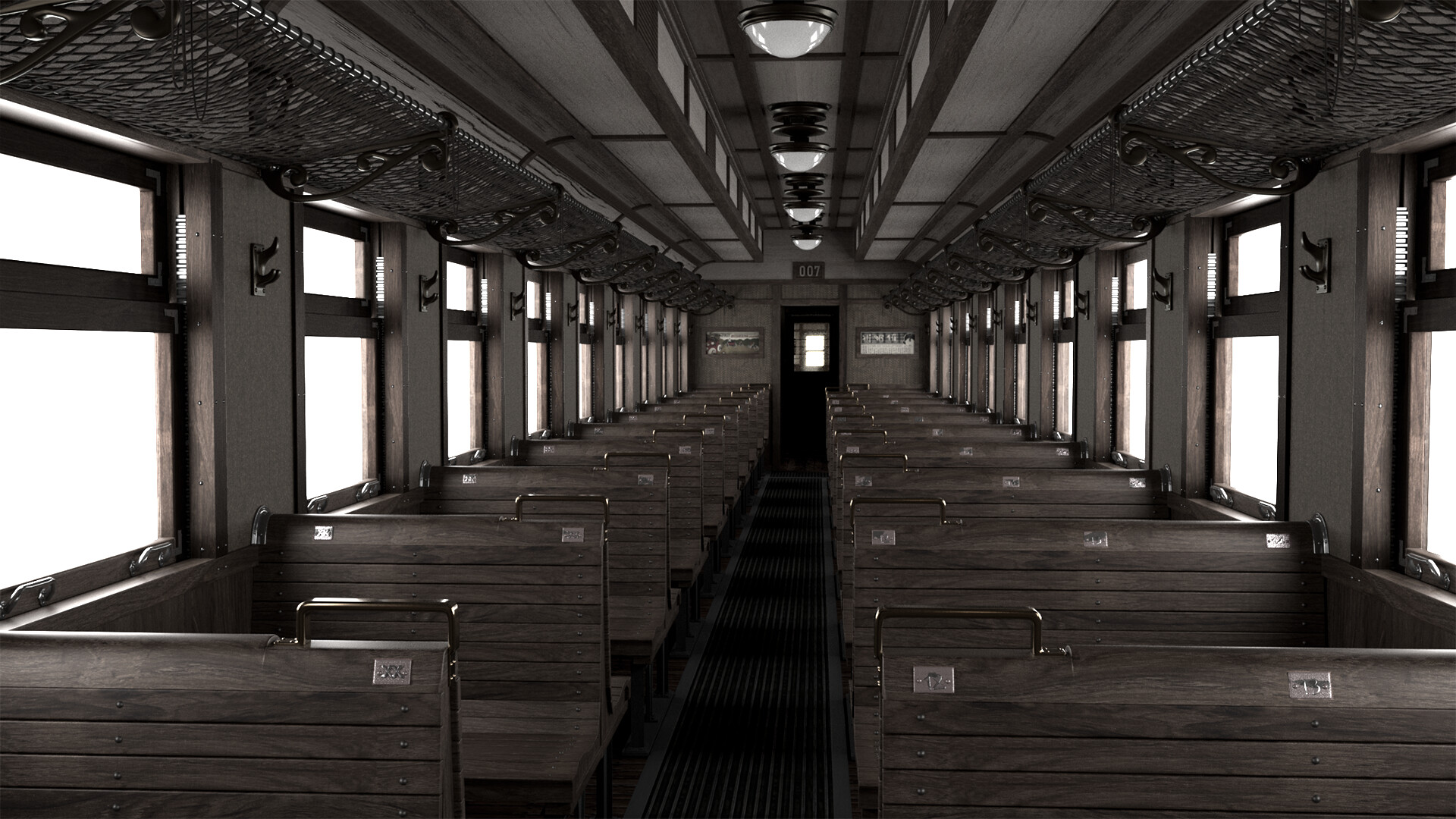 ArtStation - 火车车厢内 Inside the train