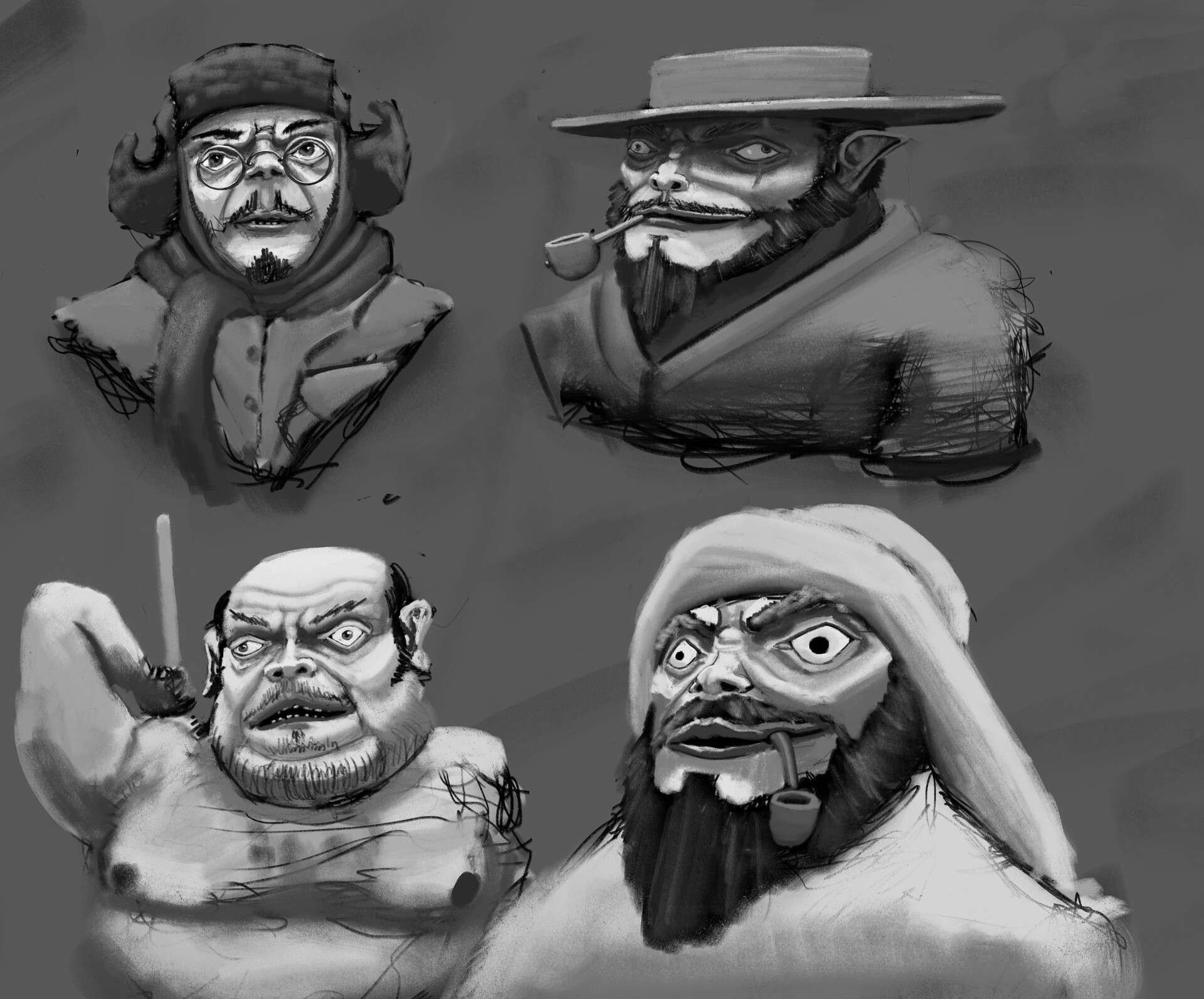 ArtStation - character concepts (pug reference)