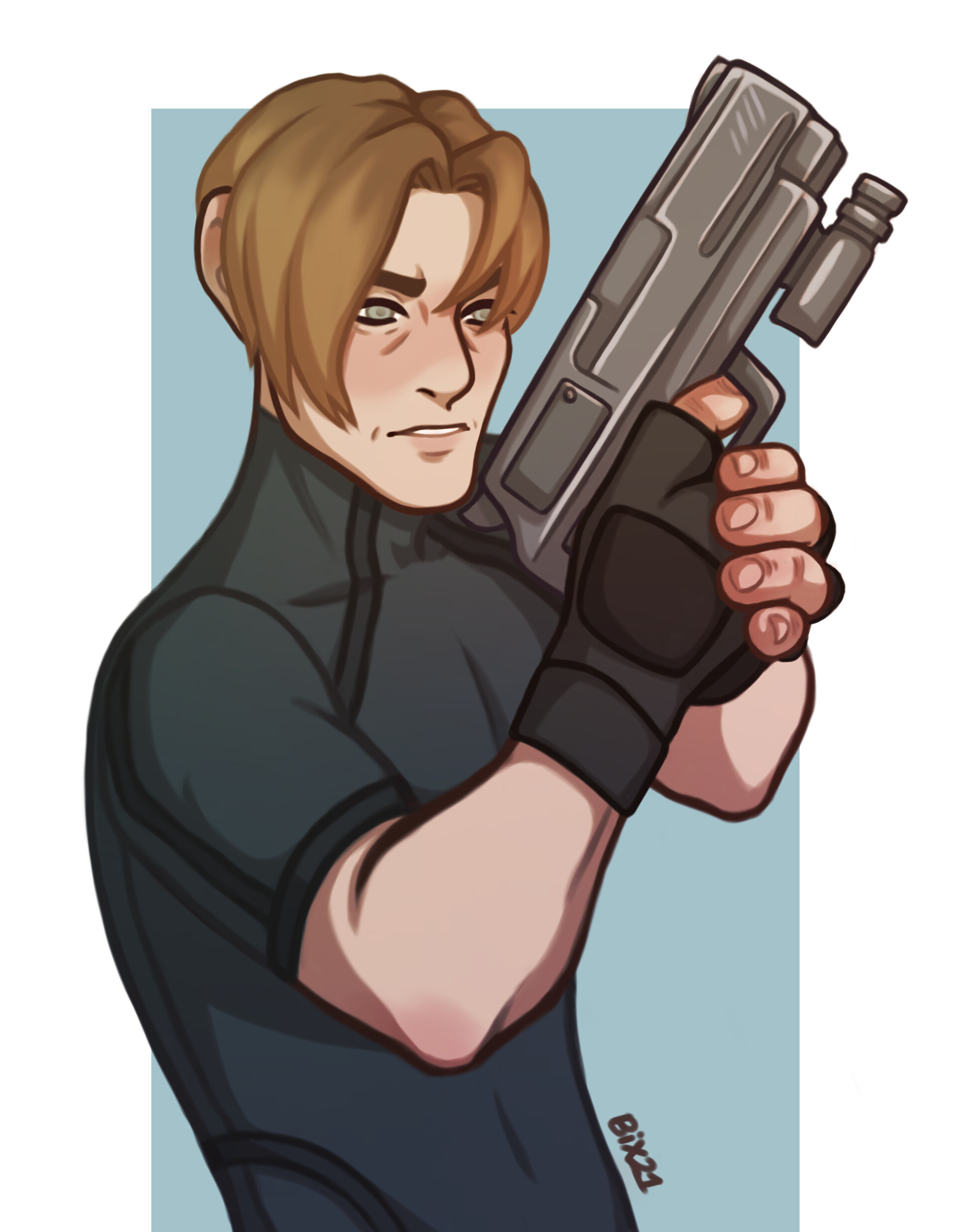 ArtStation - Quick RE4 Leon fanart