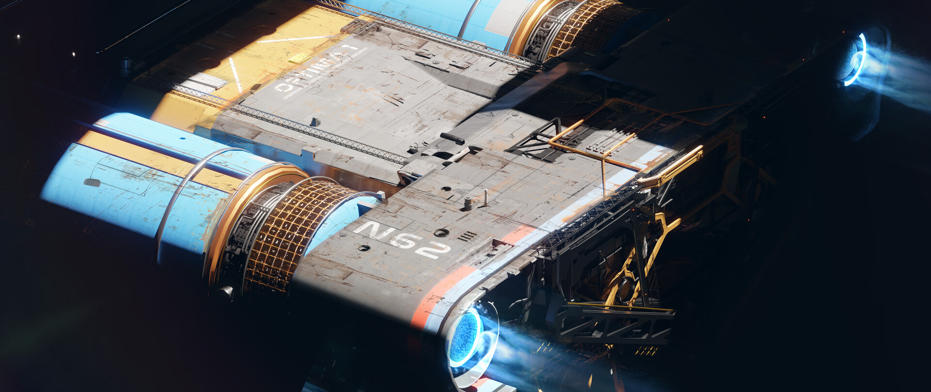 ArtStation - space freighter sketch