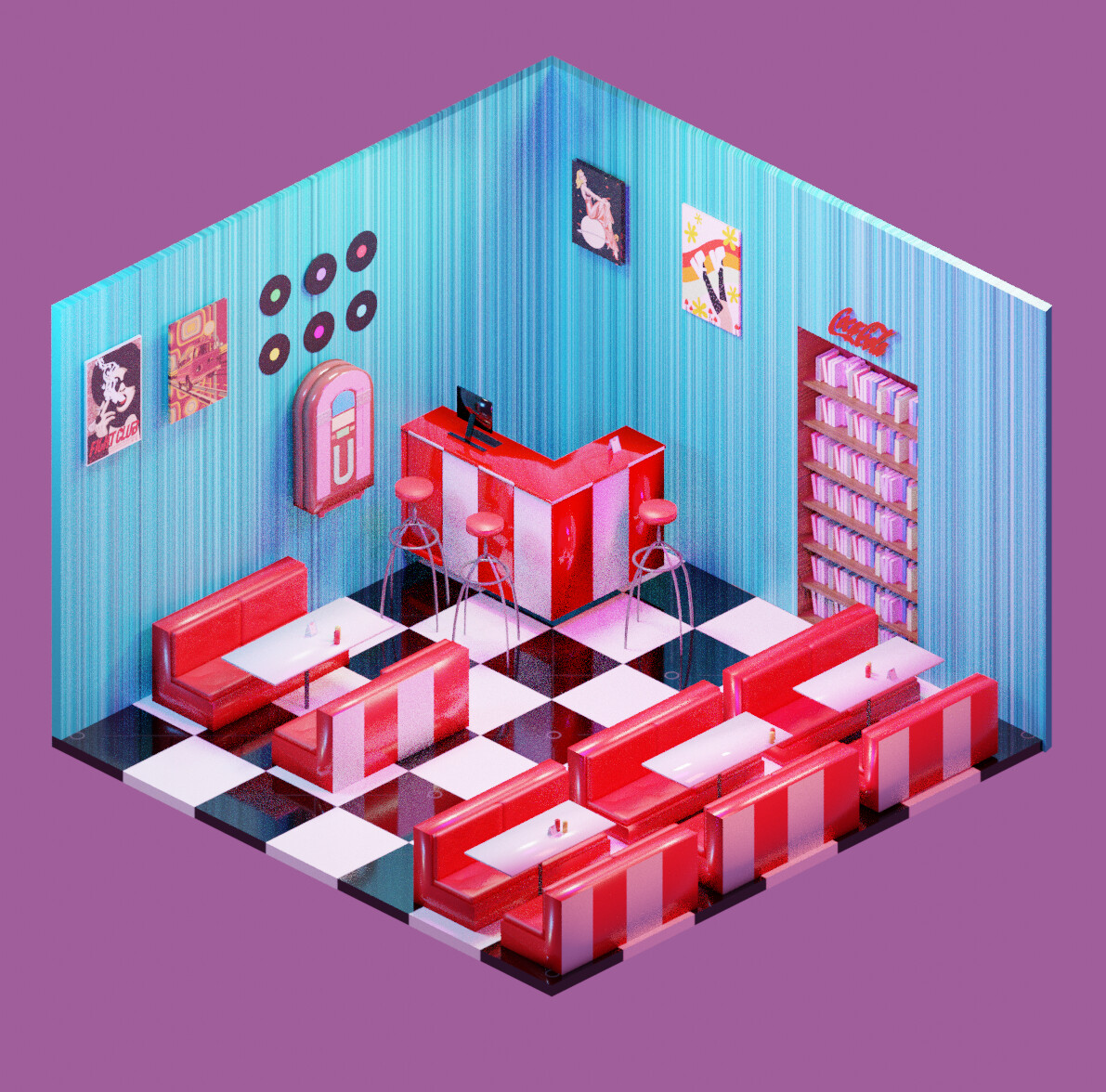 ArtStation - Isometric Diner