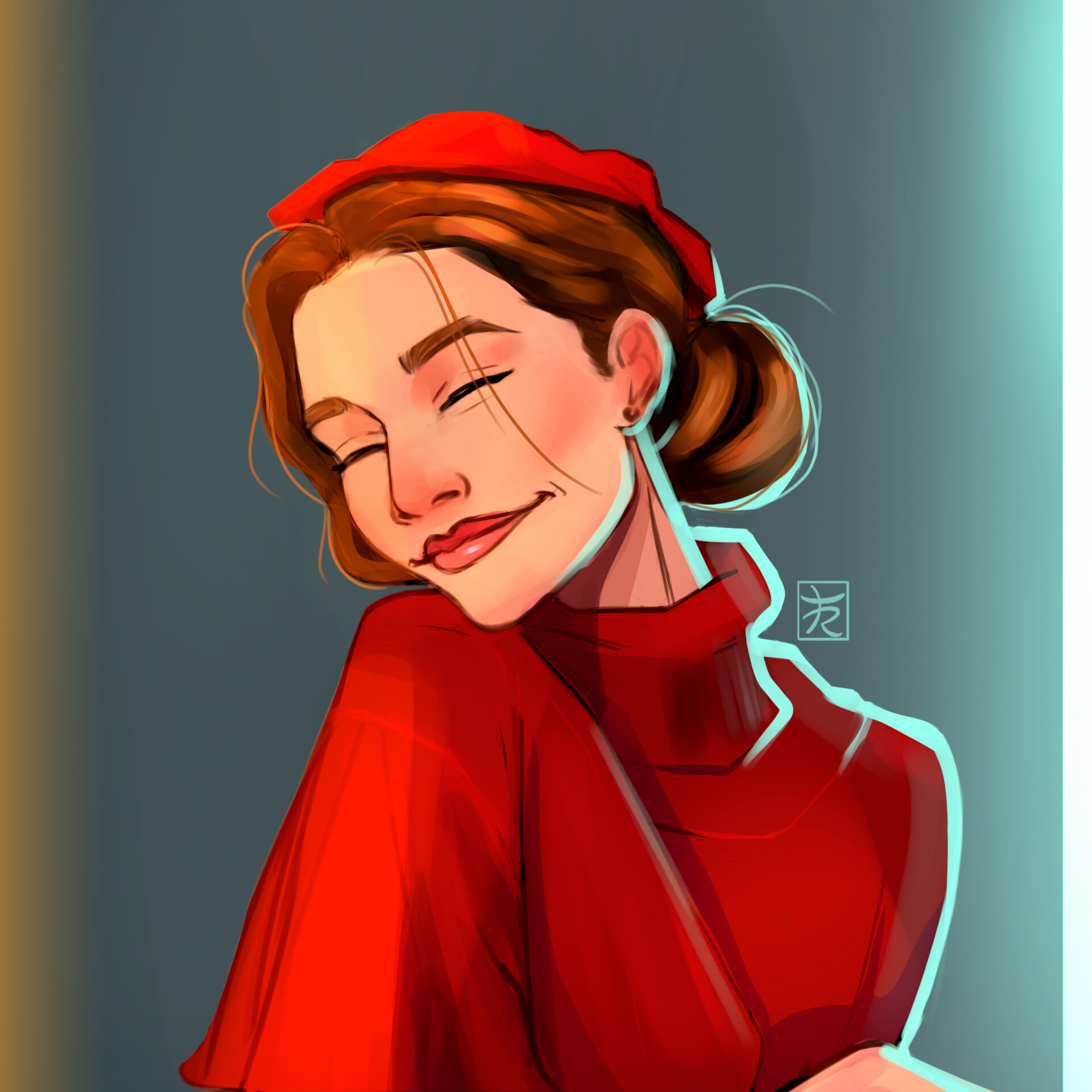 ArtStation - A girl with a red hat