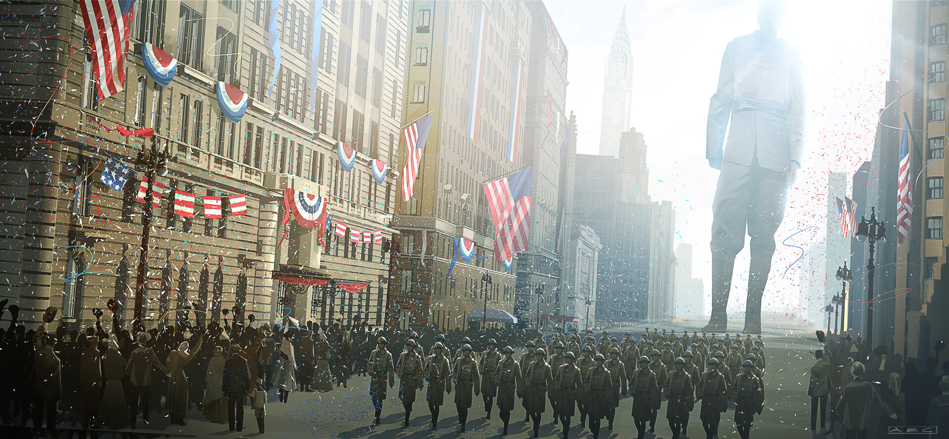 ArtStation - Study for personal work - WW2 parade with Giant