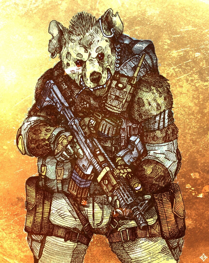 ArtStation - Tacticool hyena Bojka Kabysdokh