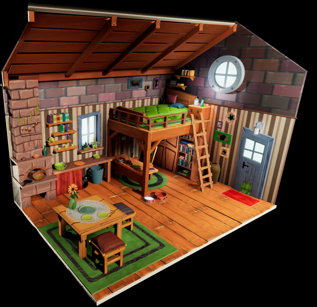 ArtStation - Stylized Home Interior(from reference)