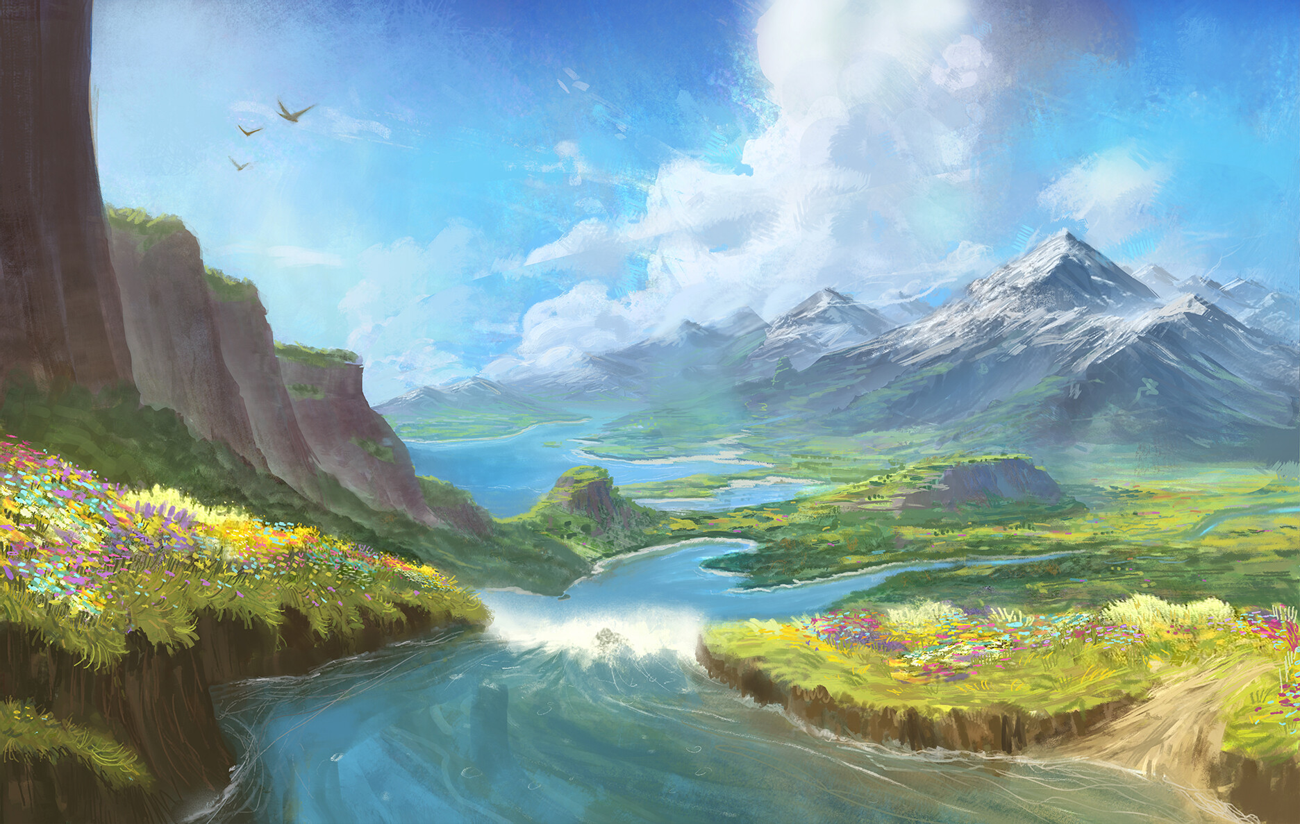 ArtStation - grassy landscape