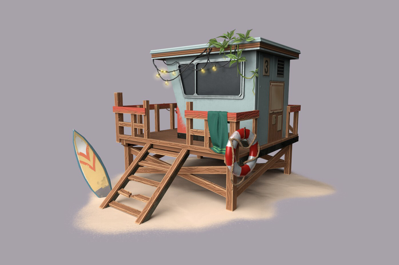 ArtStation - Lifeguard booth