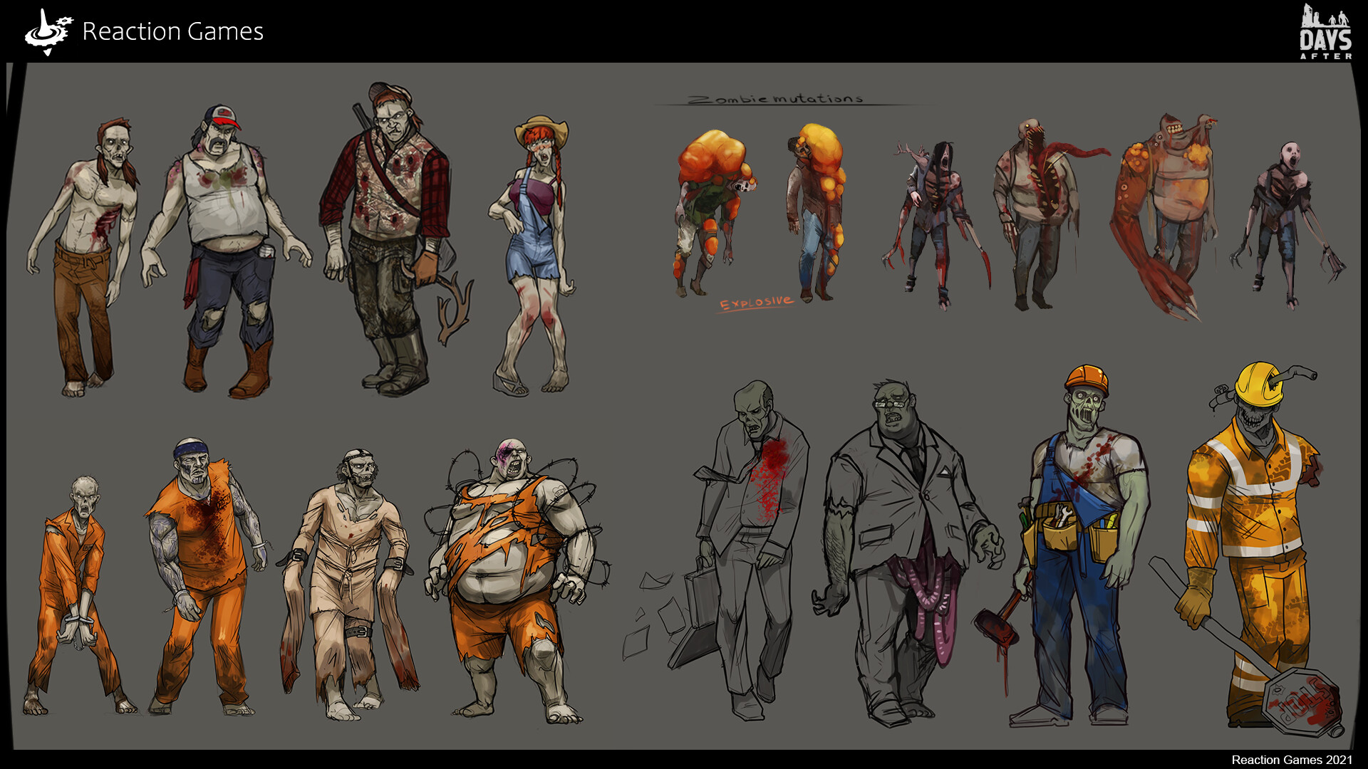 Reaction Games - Character and monsters concept art