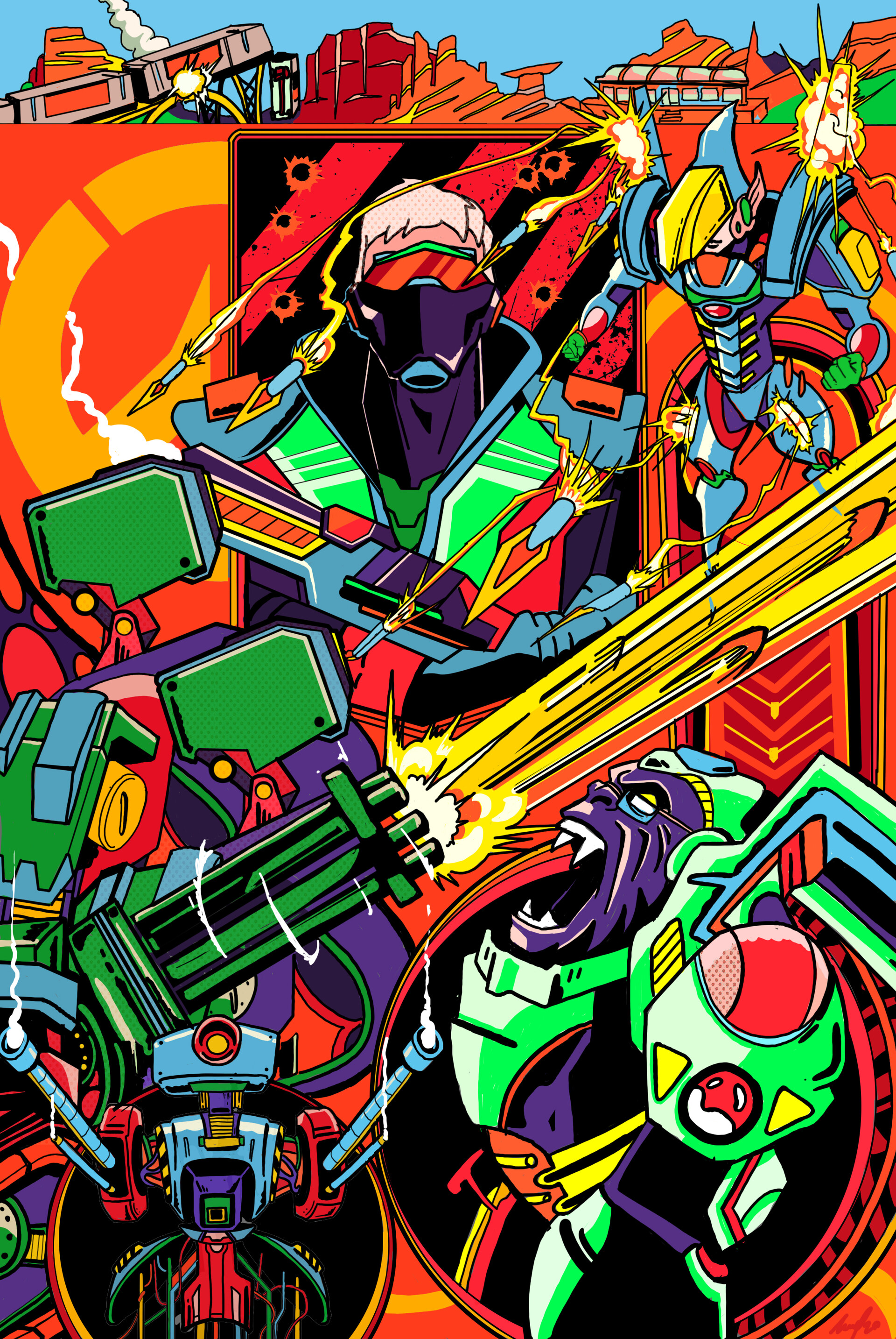 ArtStation - Overwatch 80's Arcade
