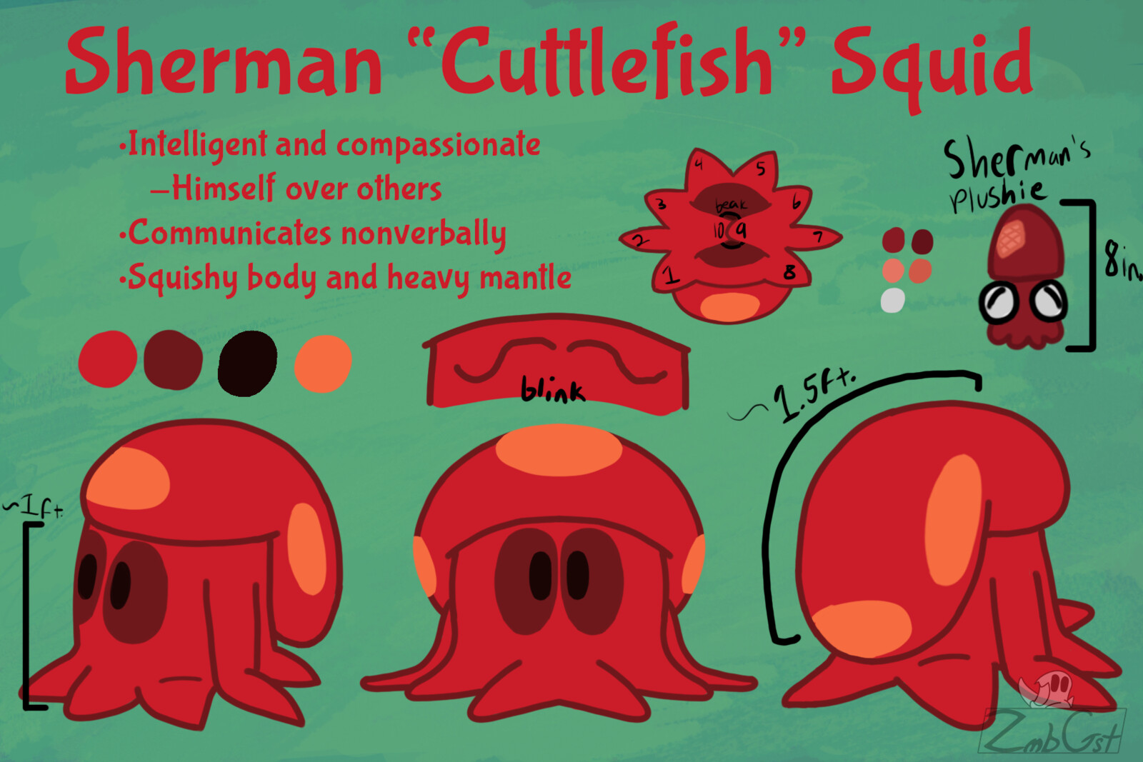 Fabian Bautista - Sherman "Cuttlefish" Squid redesign