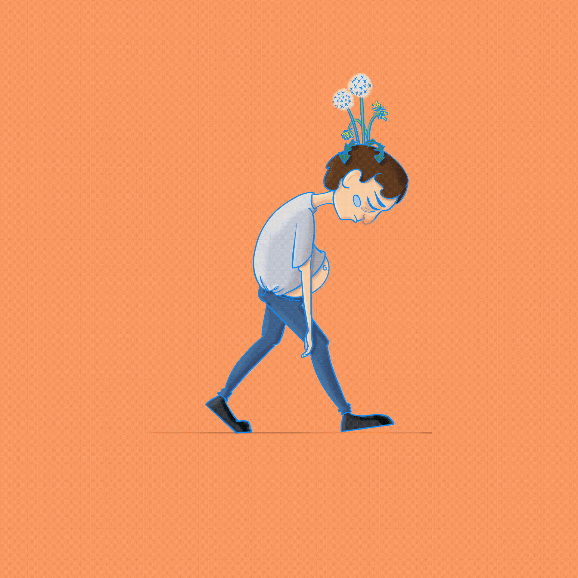 ArtStation - Tired walk (gif)