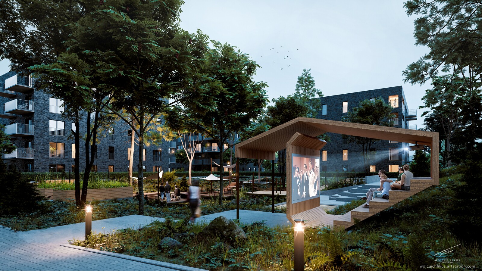 Wojtek Fikus - GLIVIA courtyard by Medusa Group & Studio Fikus