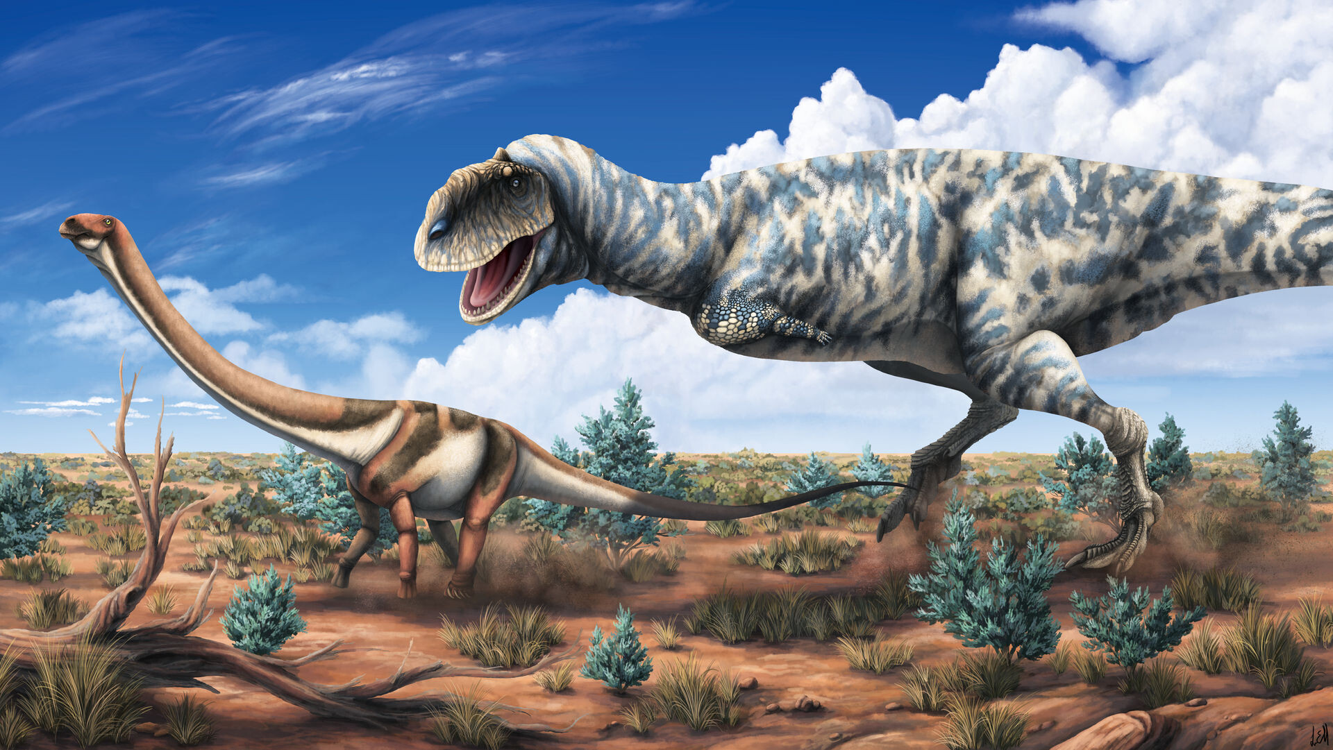 ArtStation - Majungasaurus hunting juvenile Rapetosaurus