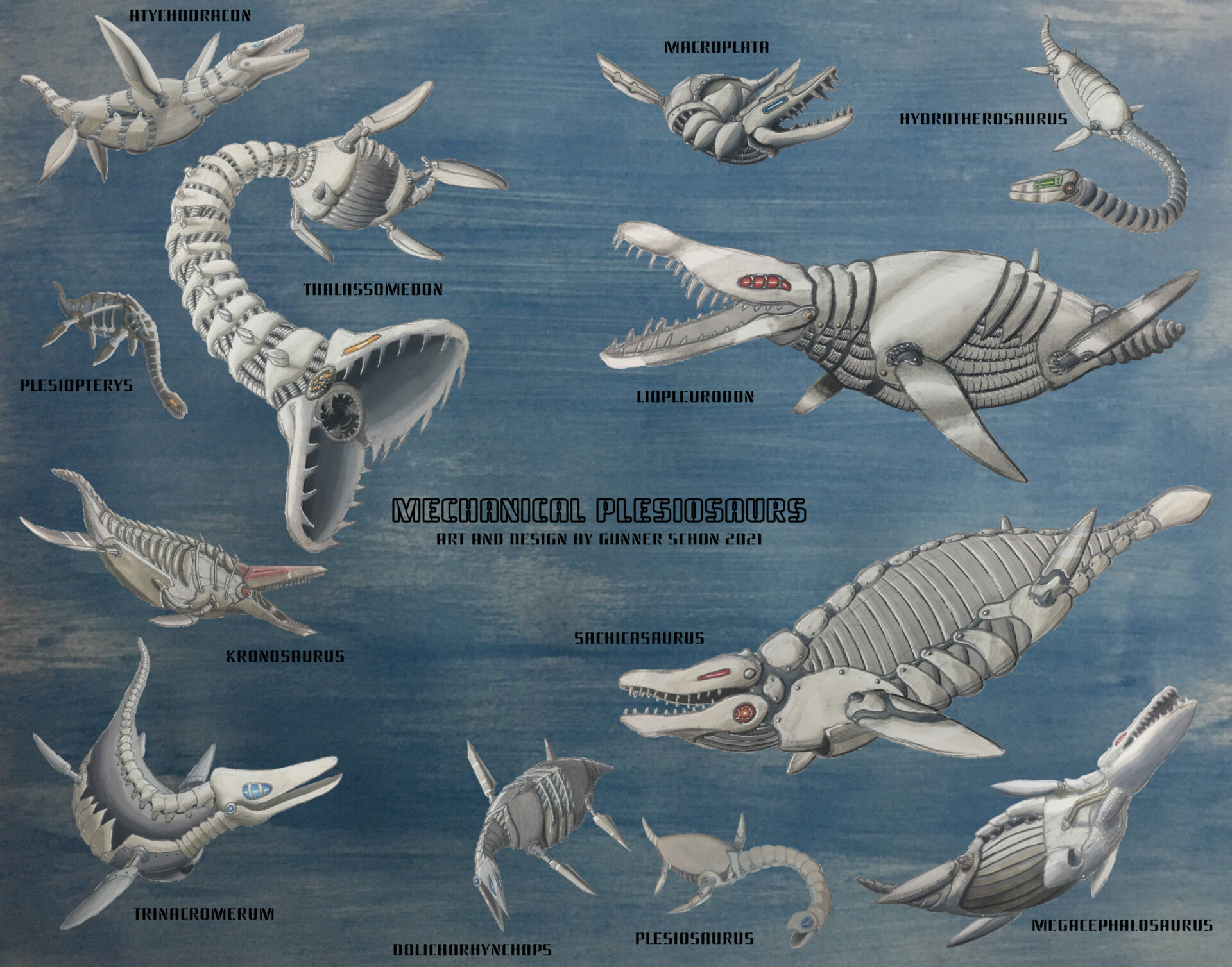 ArtStation - Mechanical Plesiosaur Poster