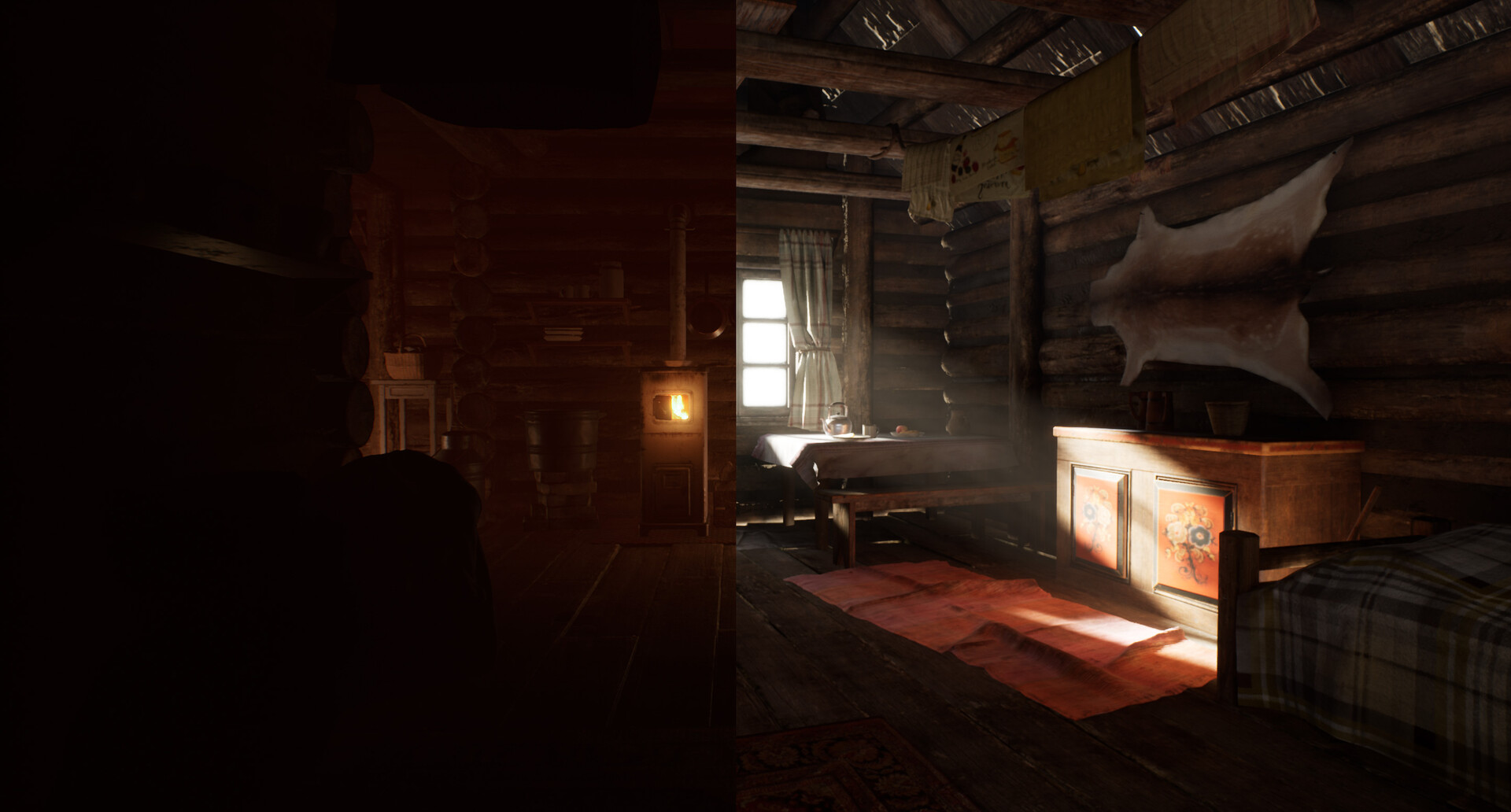 ArtStation - Log Cabin light UE4