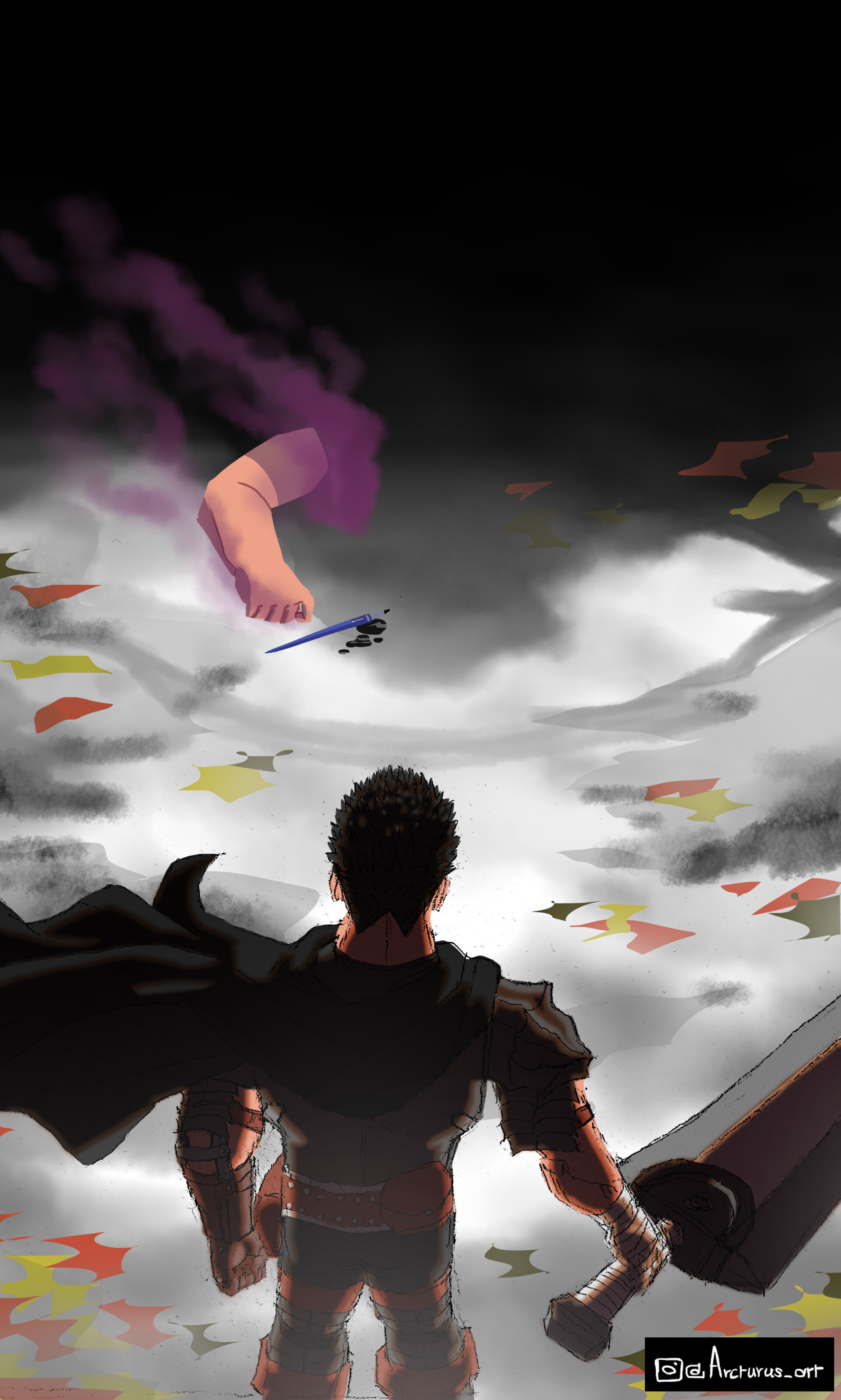 ArtStation - Guts facing Death (BERSERK tribute fanart)