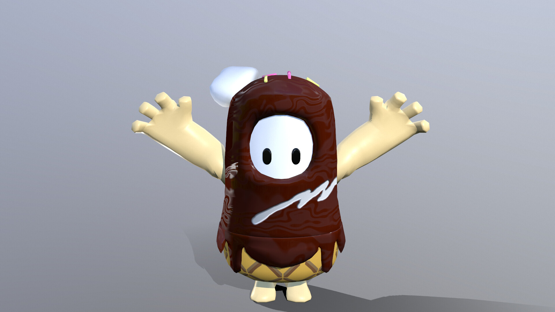 ArtStation - Fall guys Chocolate cone Costume