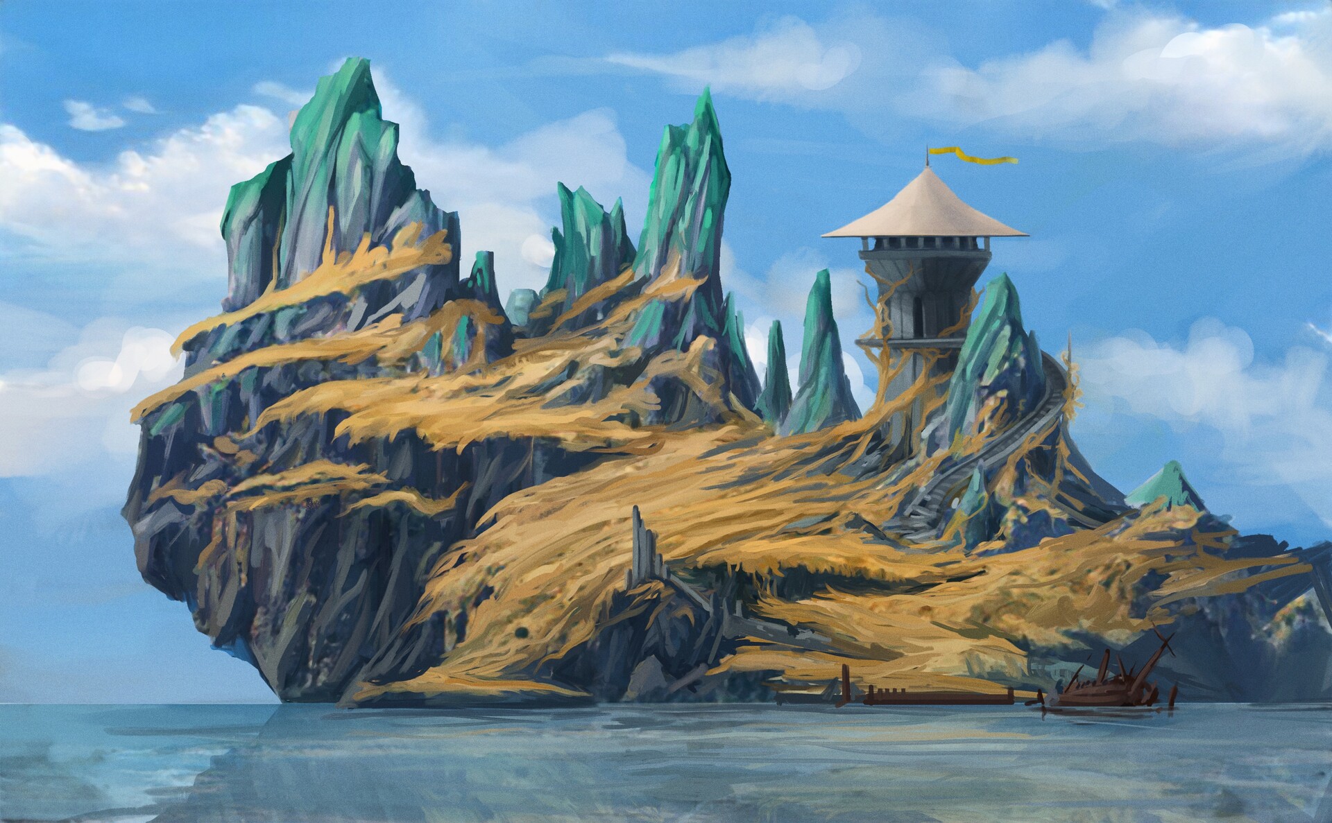 ArtStation - By the cliff