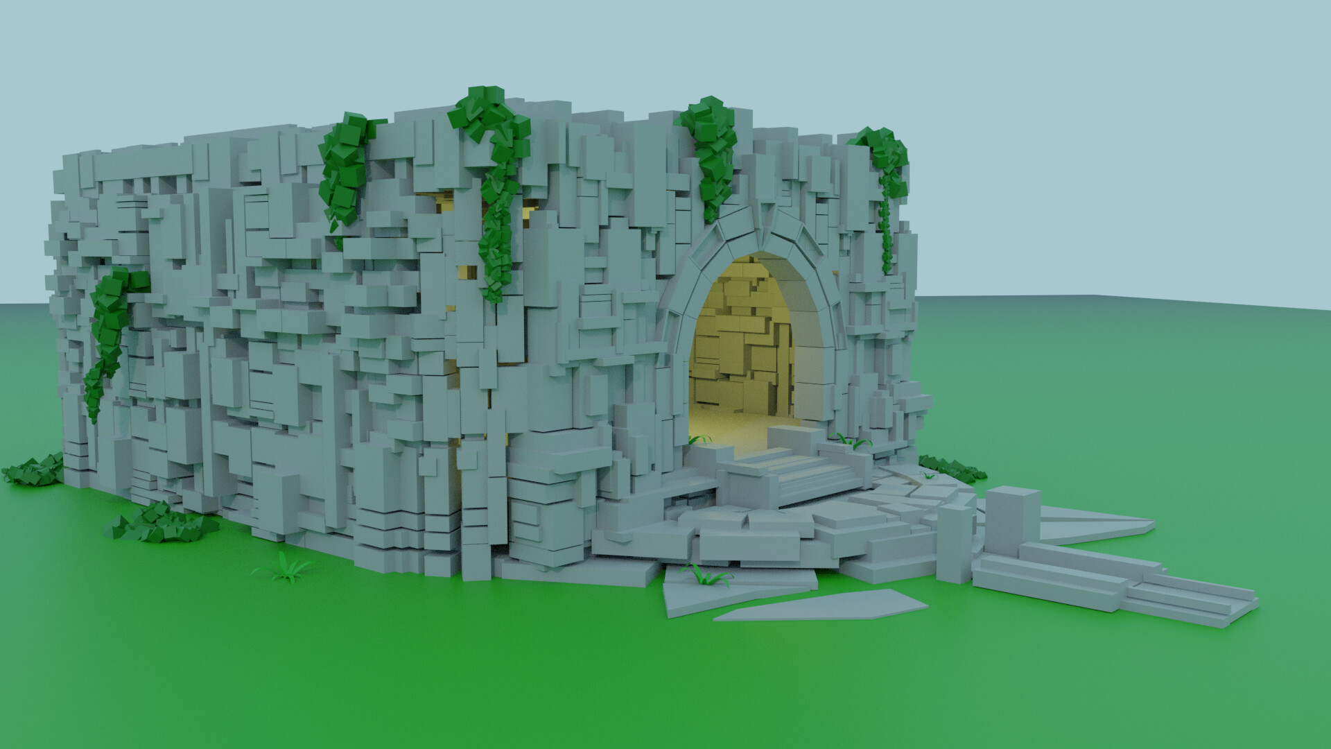 ArtStation - Stylized old stone house