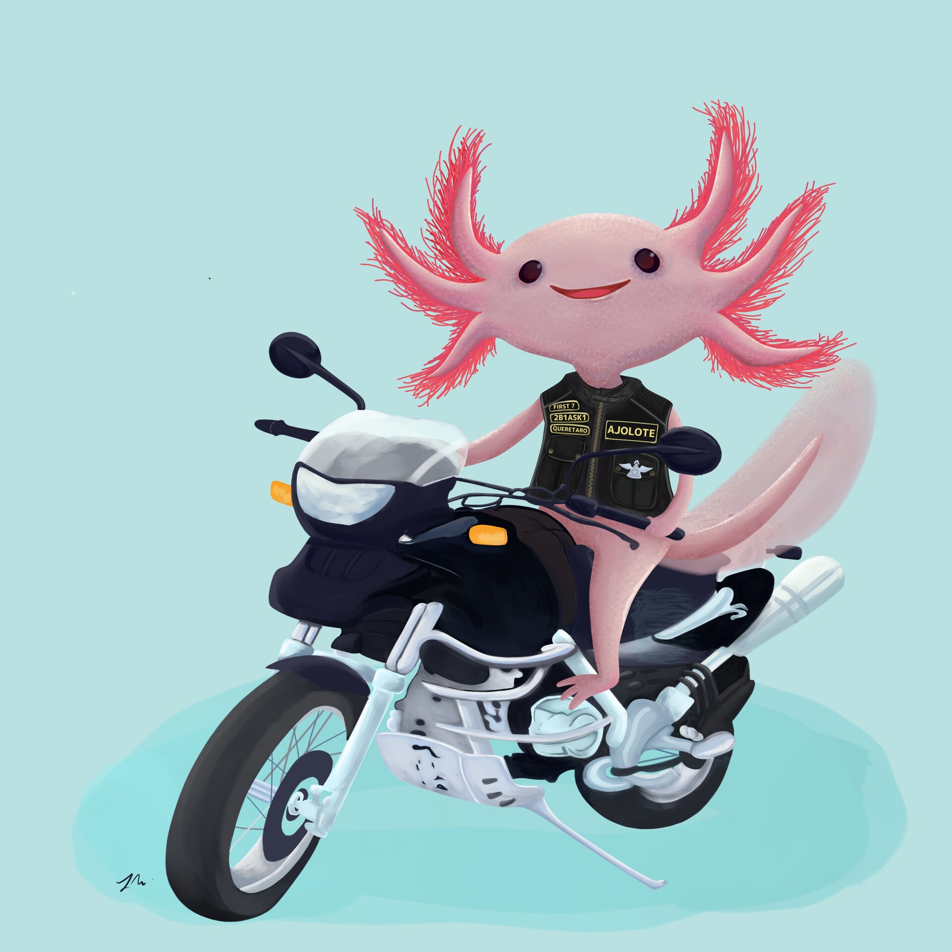 ArtStation - Axolotl biker