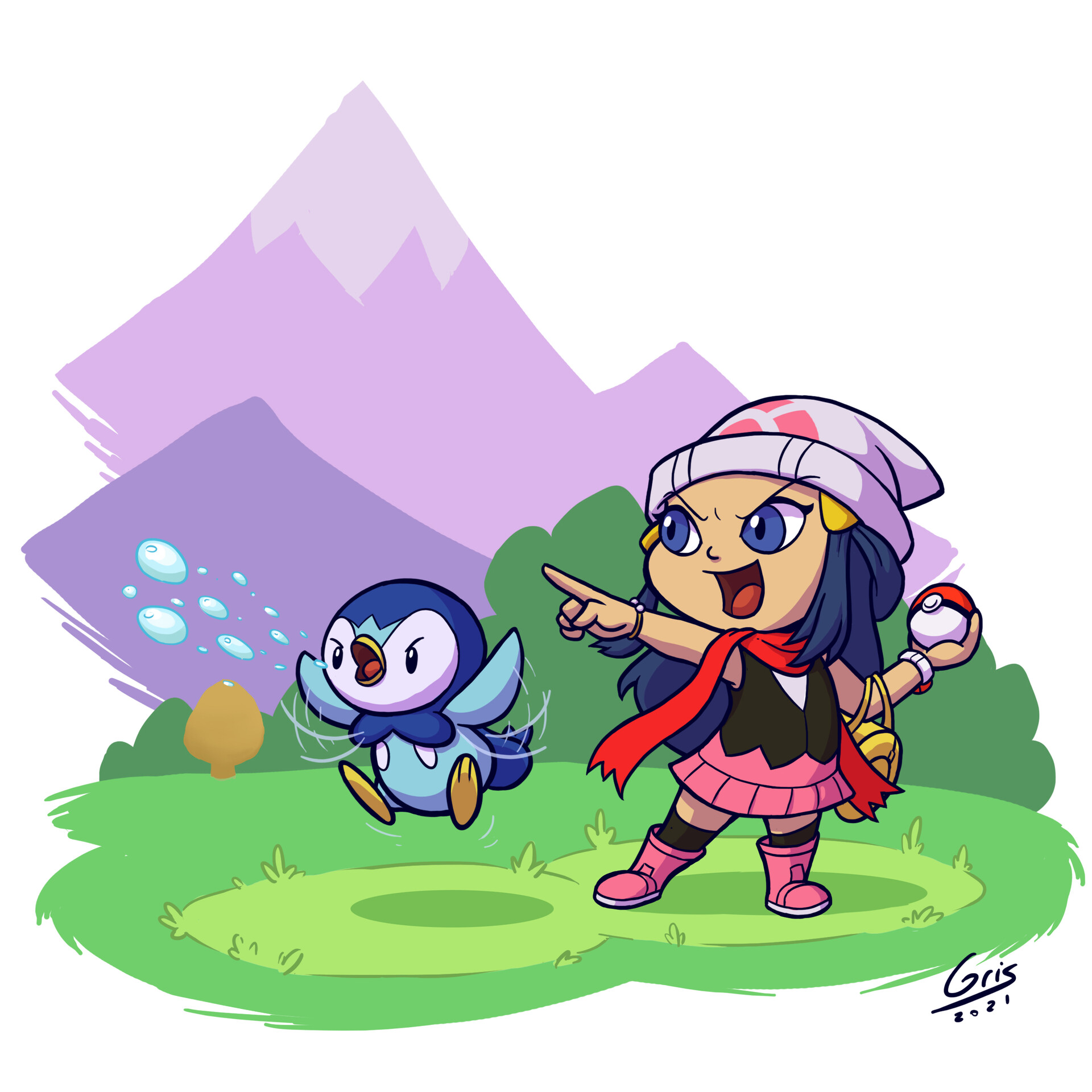 ArtStation - Dawn and Piplup