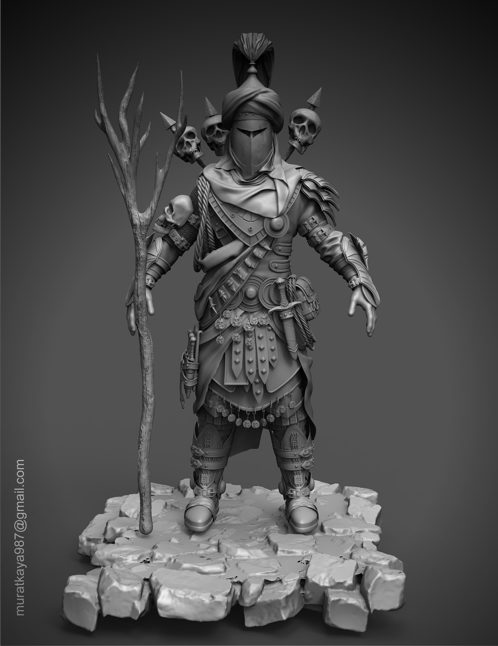 ArtStation - Modeling warrior man character with zbrush.
