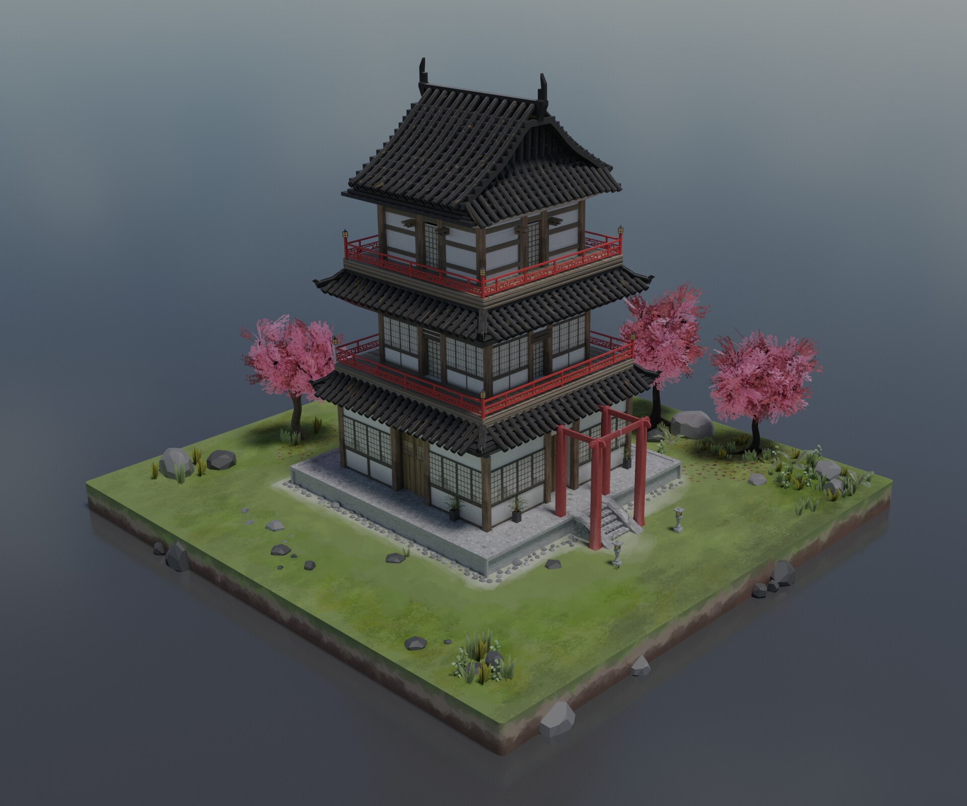 ArtStation - Isometric 01: Temple Tower