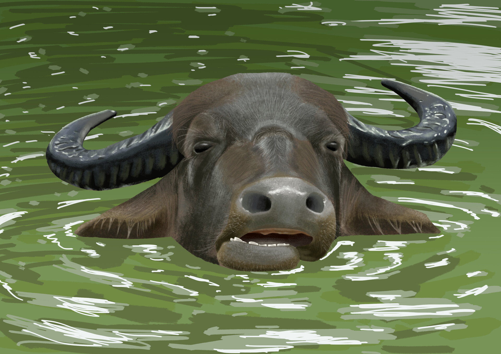 ArtStation - A "water" buffalo