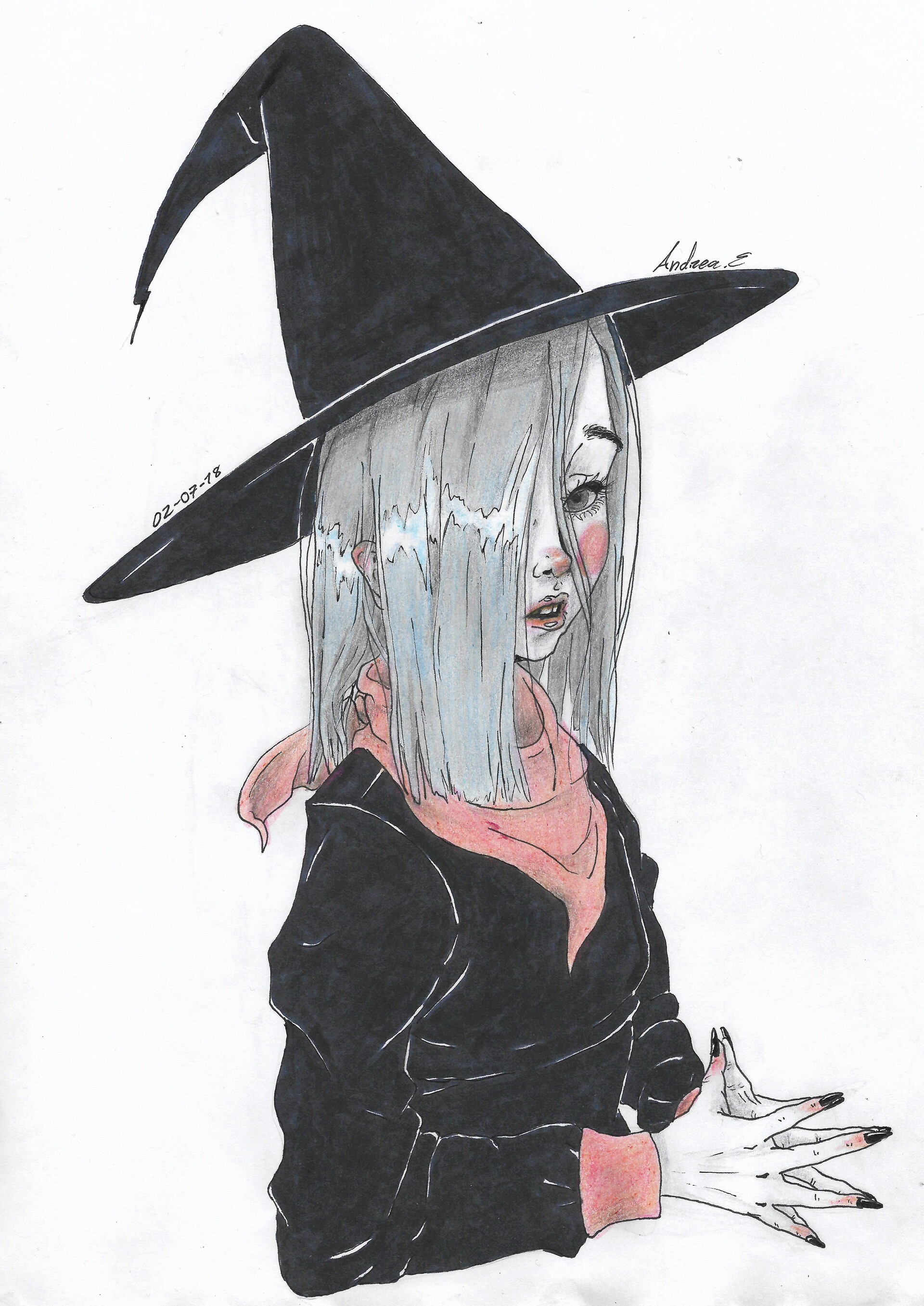Pretty Witch Drawing Cartoon Witch Drawing How To Draw A Cartoon