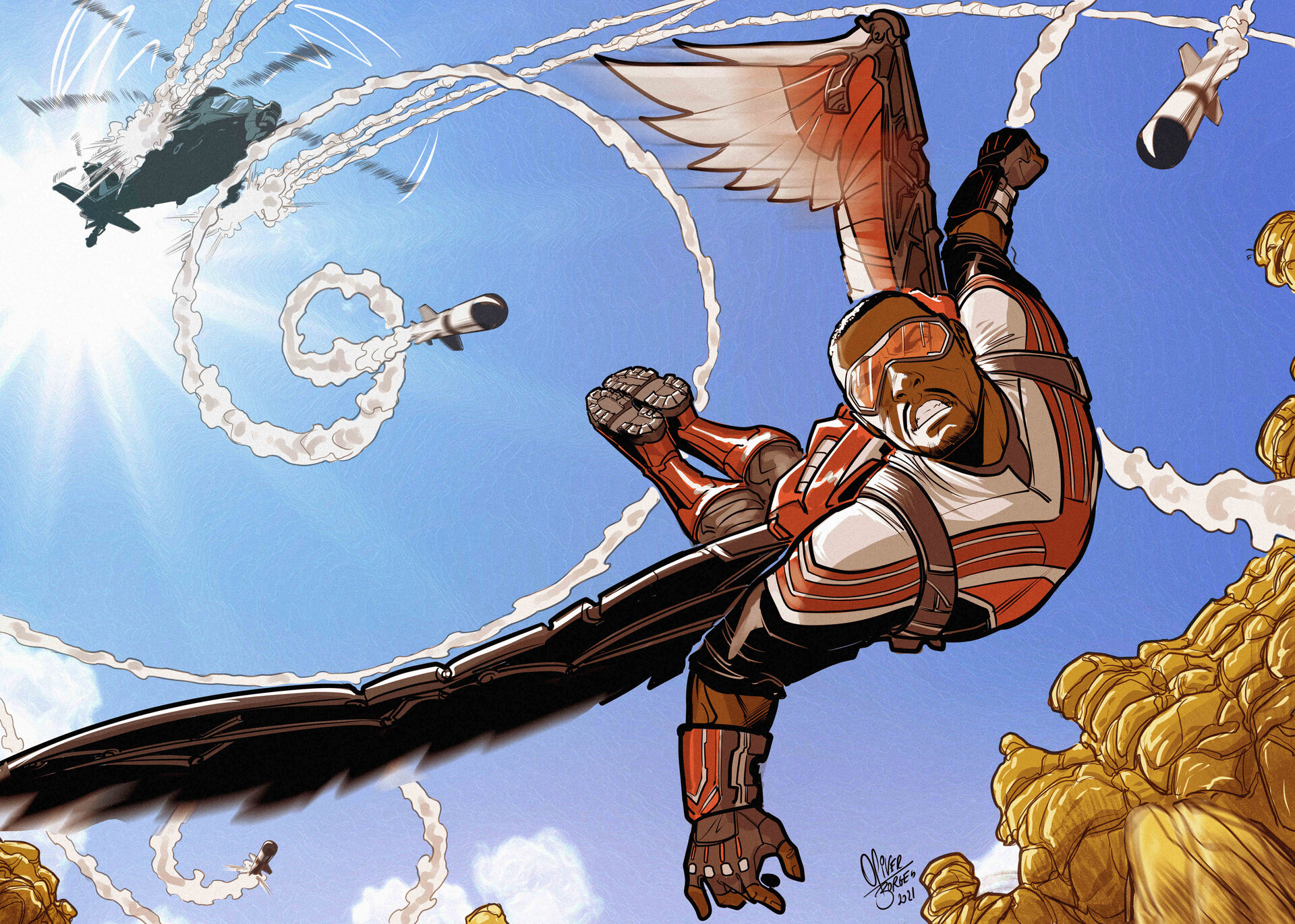 ArtStation - The flight of Falcon