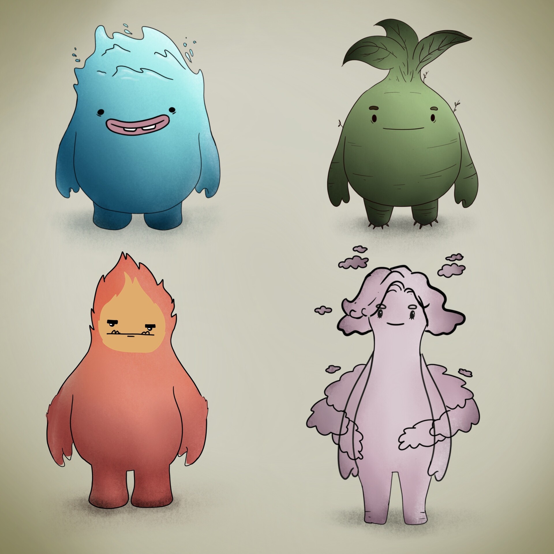 ArtStation - Character_Sheets_for_Elements