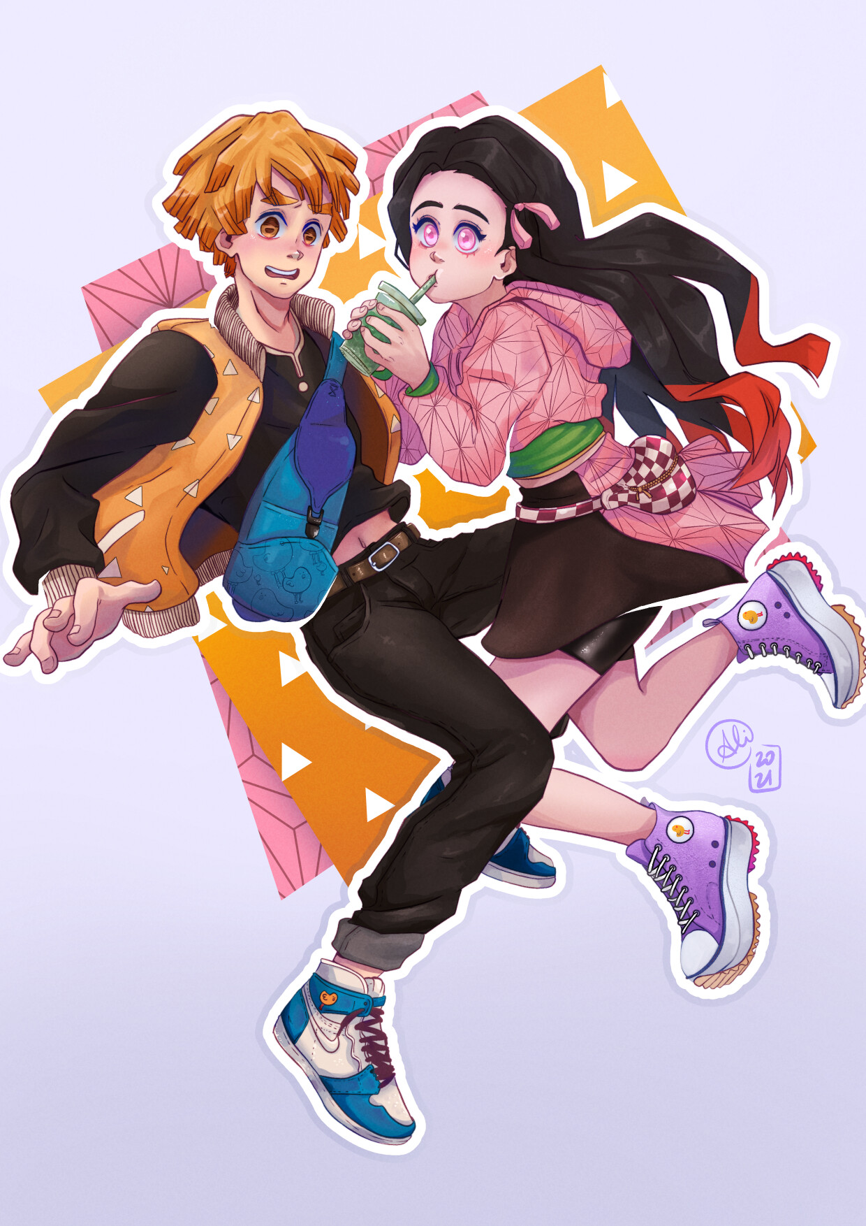 ArtStation - Zenitsu Nezuko x Pollo con tacos 👠New collection 👠