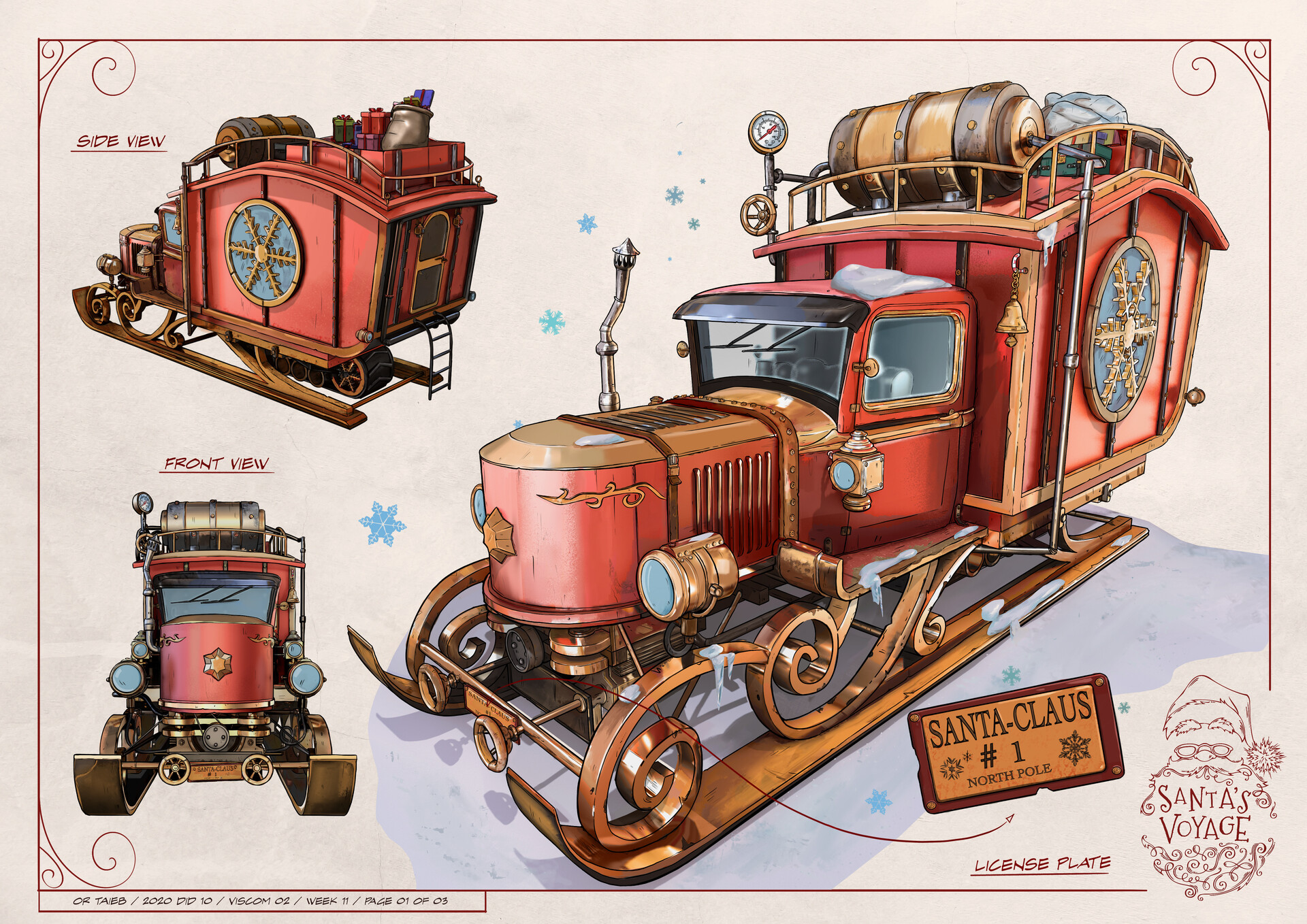 ArtStation - Santa's Steam Sleigh - Long Voyage Vehicle