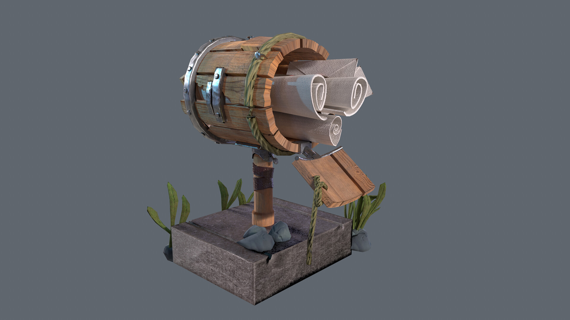 ArtStation - Dwarf Barrel Mailbox