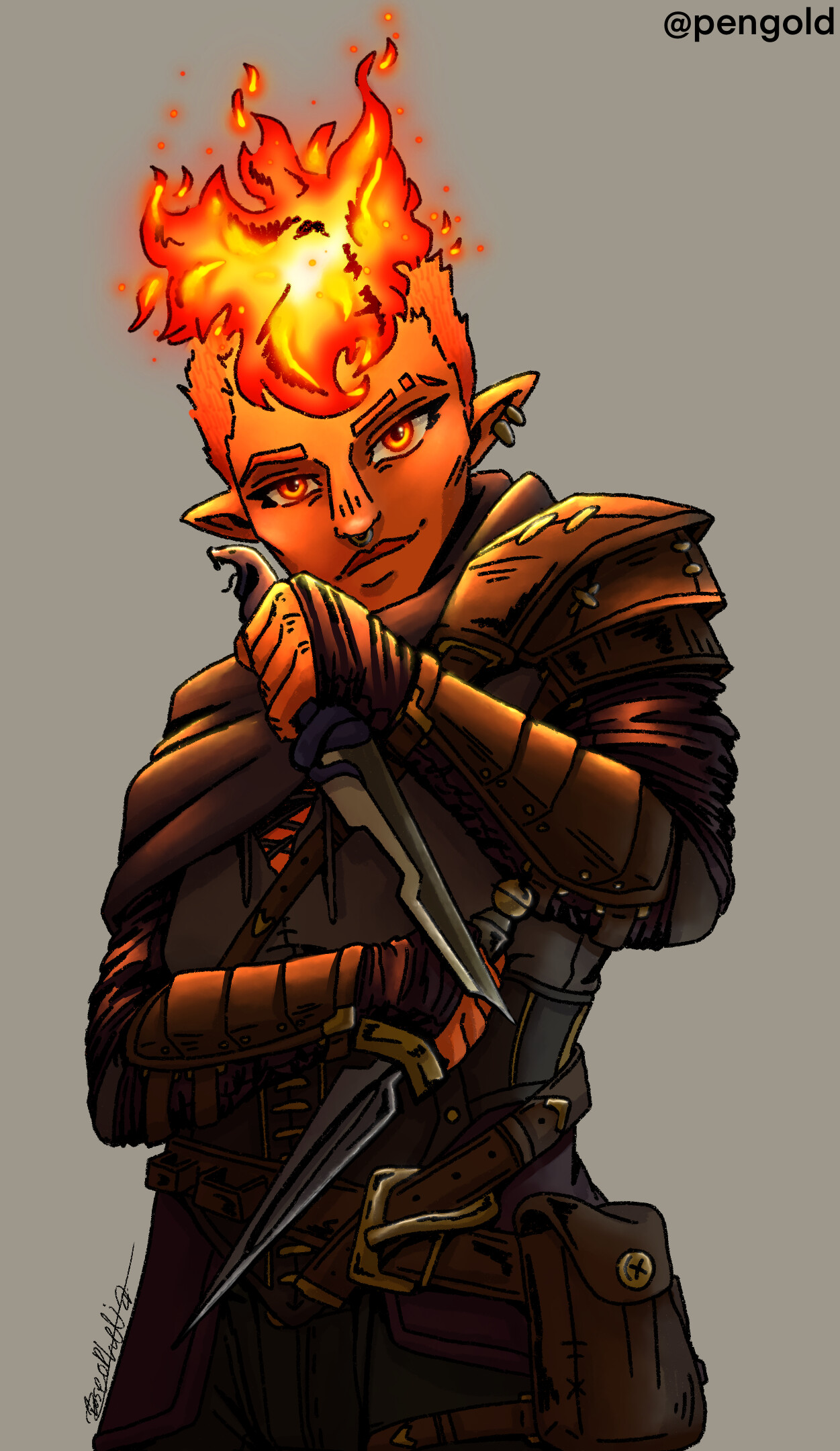 ArtStation - Fire Genasi-Commission