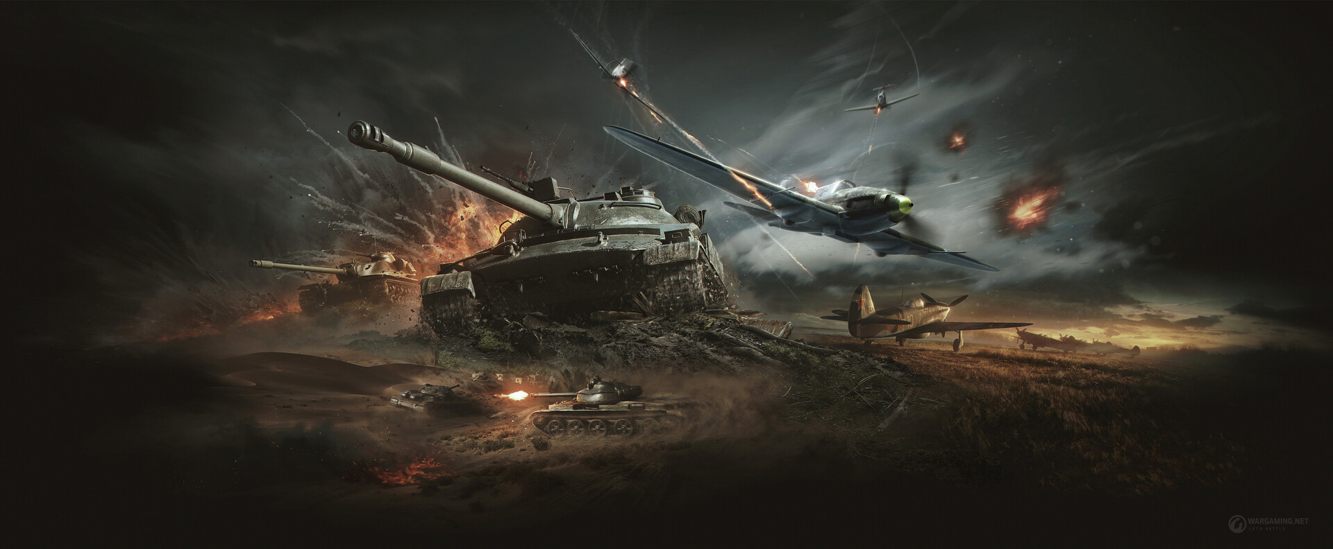 ArtStation - WoT / WoWP Landing illustration