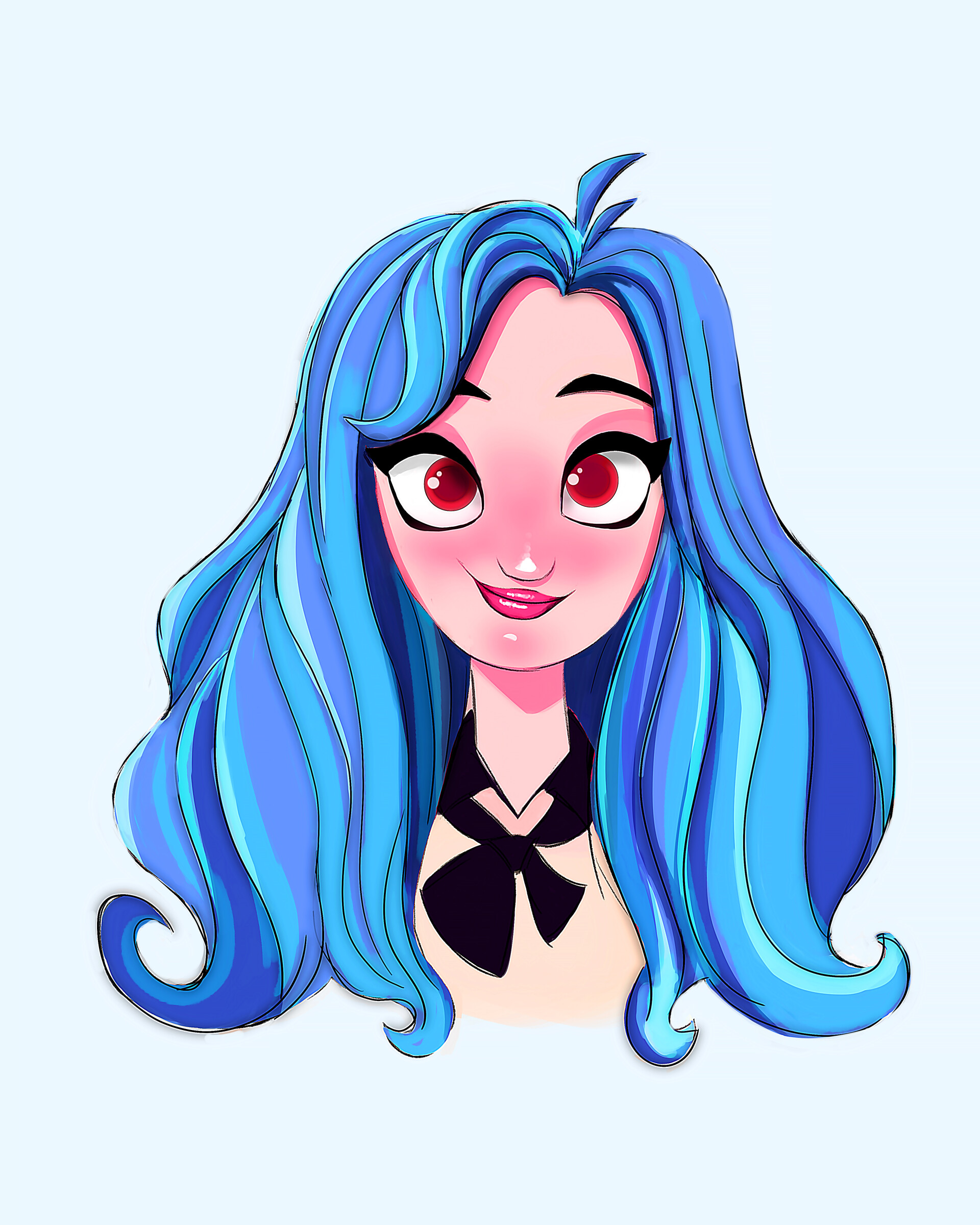 ArtStation - GIRL WITH BLUE HAIRS