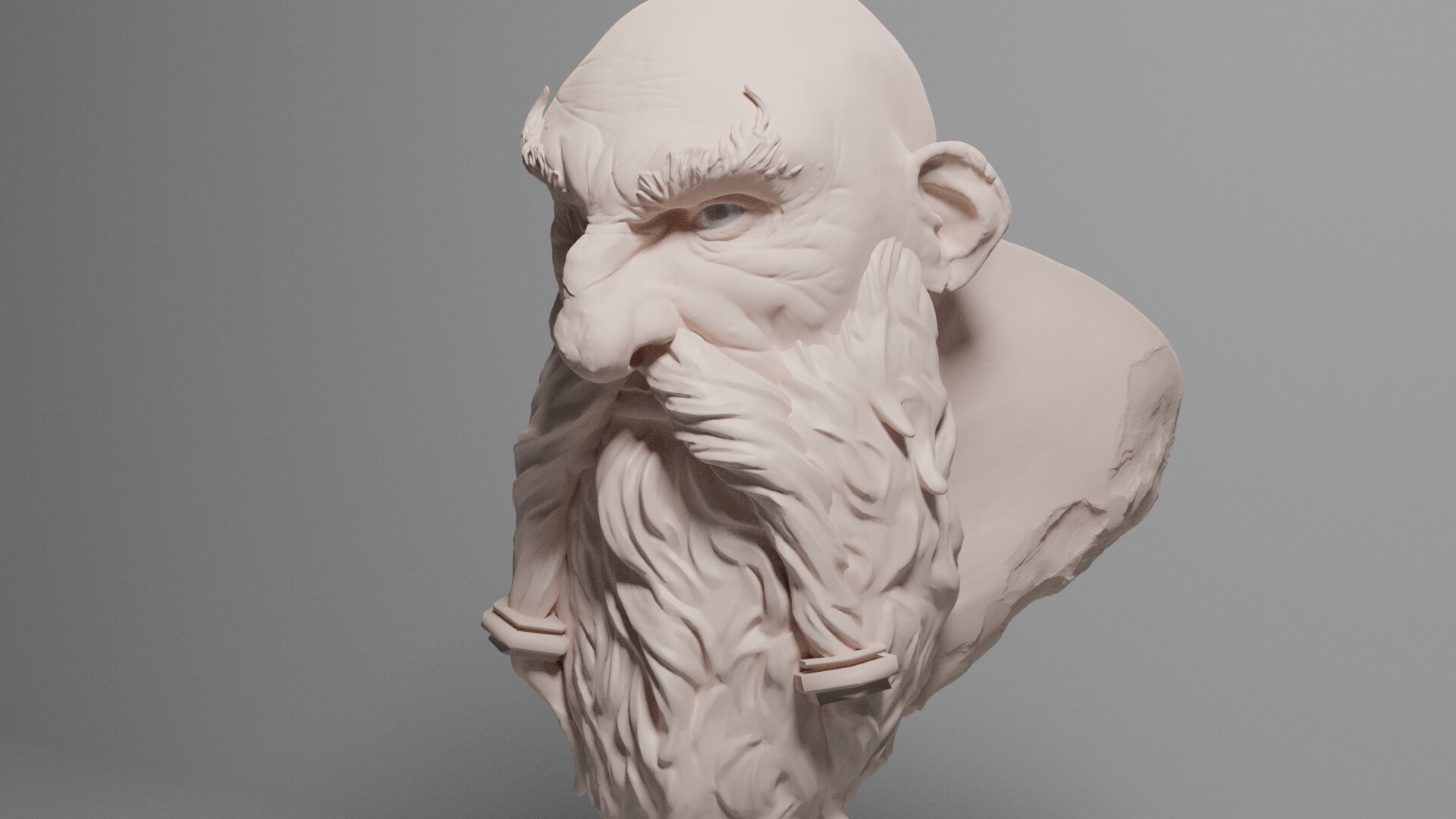 ArtStation - Dwarf Bust (from Flippednormals' Intro to Sculpting tutorial)
